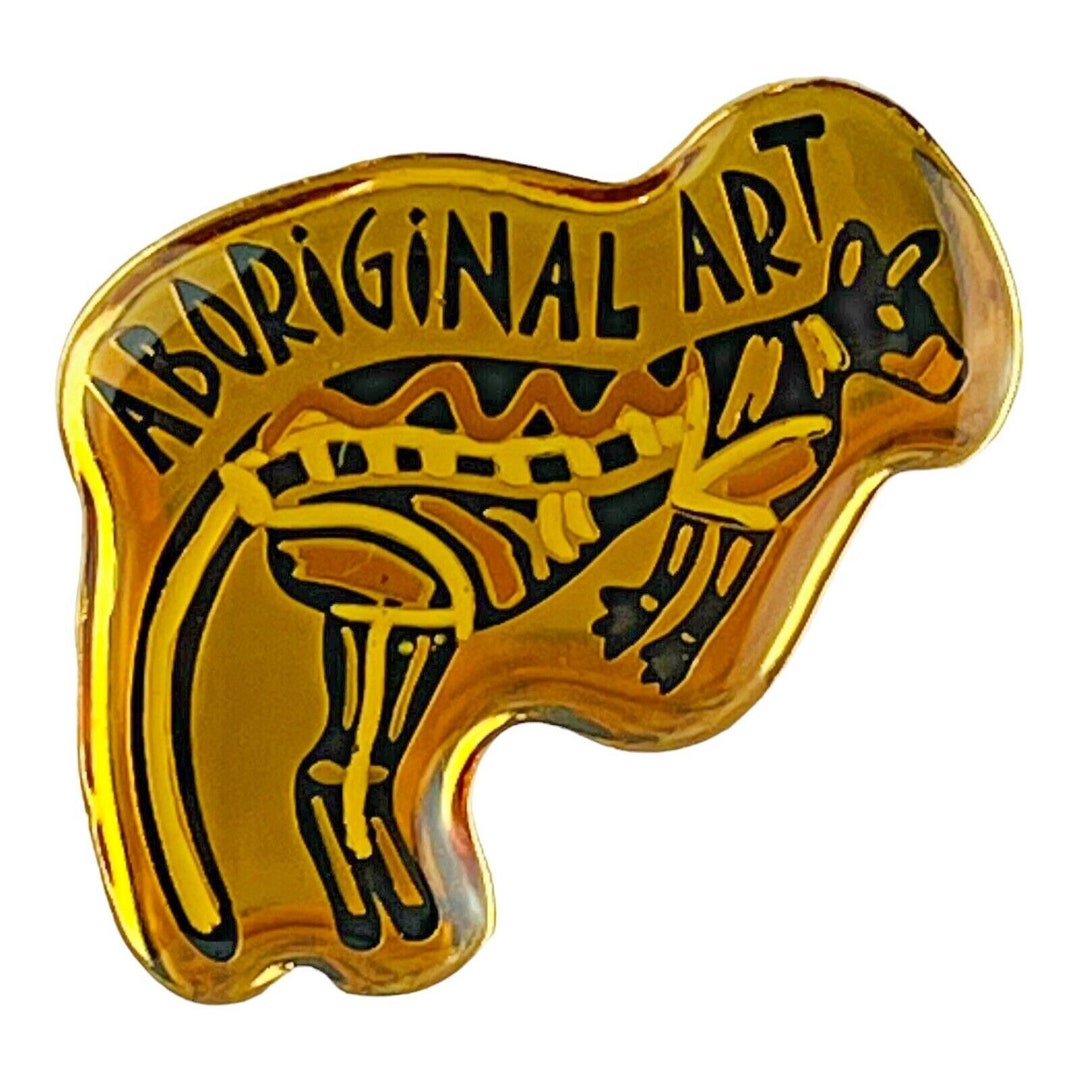 Vintage Kangaroo Aboriginal Art Lapel Hat Pin Australia Travel - Etsy