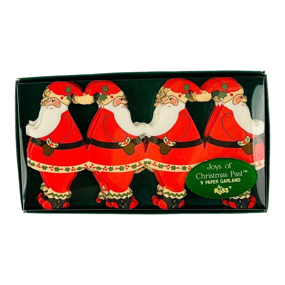 Vintage Russ Santa Paper Garland 9 Feet Joys of Christmas Past New in ...
