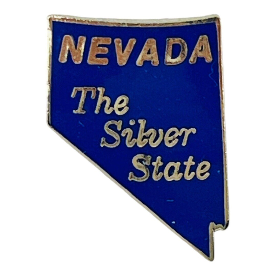 Vintage Nevada the Silver State Map Cloisonne Lapel Hat Pin Travel ...