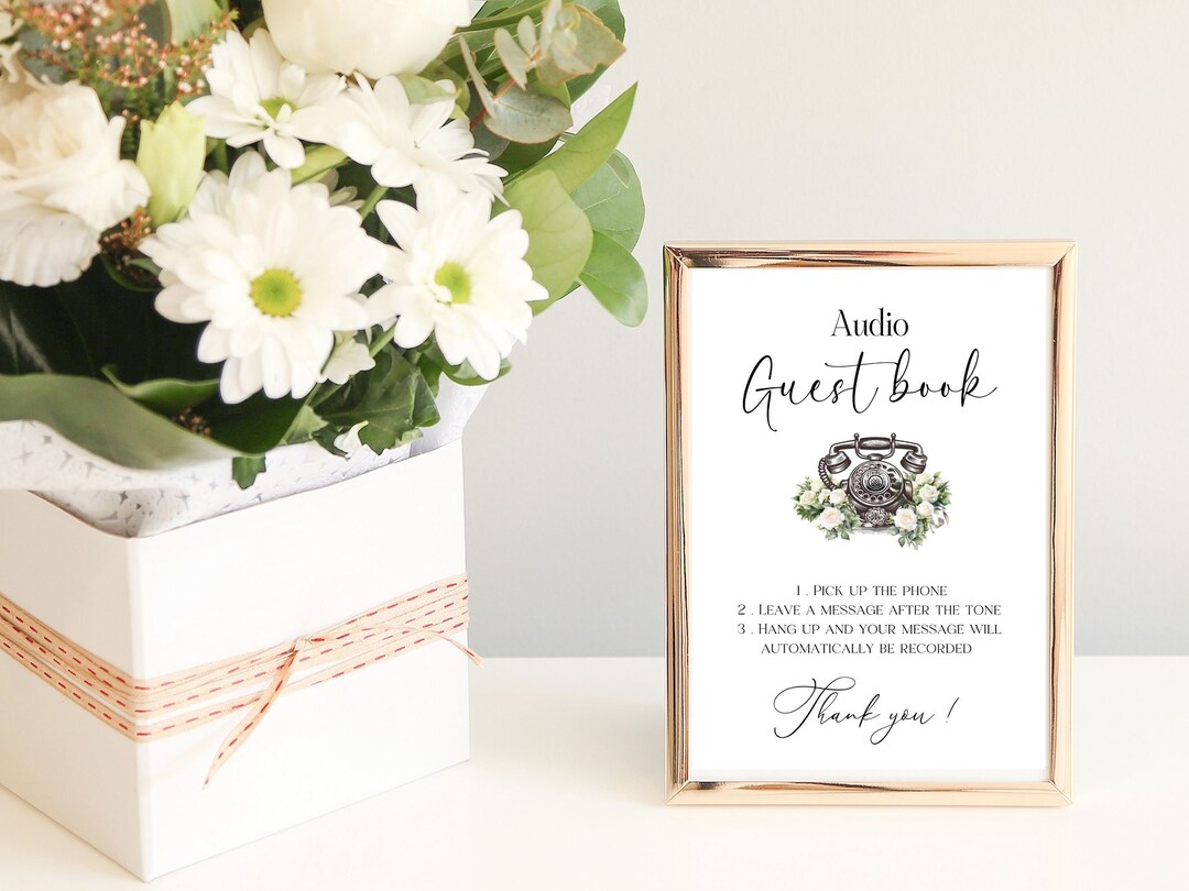 DIY Wedding Audio Guest Book Sign Fully Editable Canva Template 5in by ...