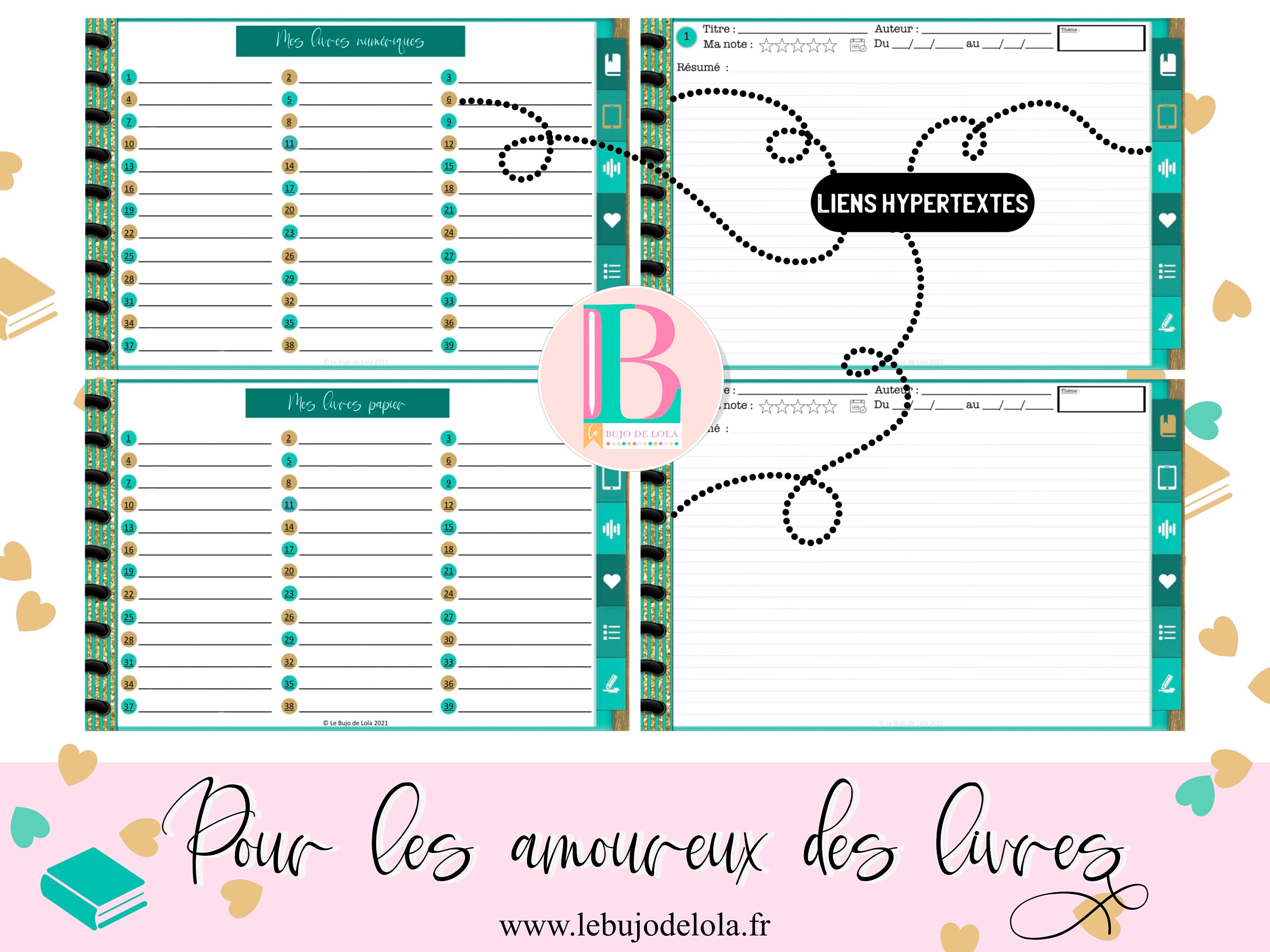 Journal de lecture en français / Carnet de lecture numérique - Etsy France