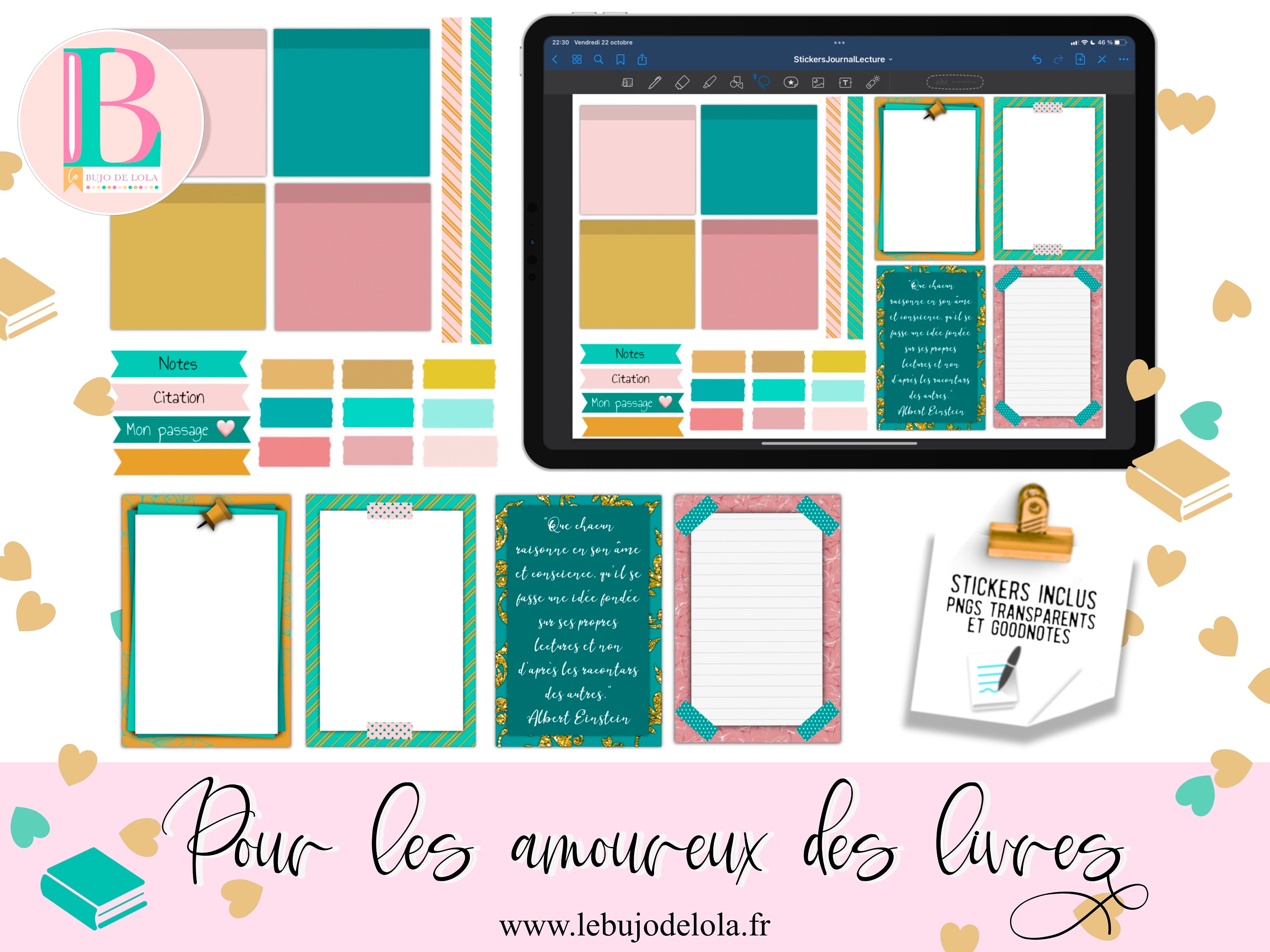 Journal de lecture en français / Carnet de lecture numérique - Etsy France