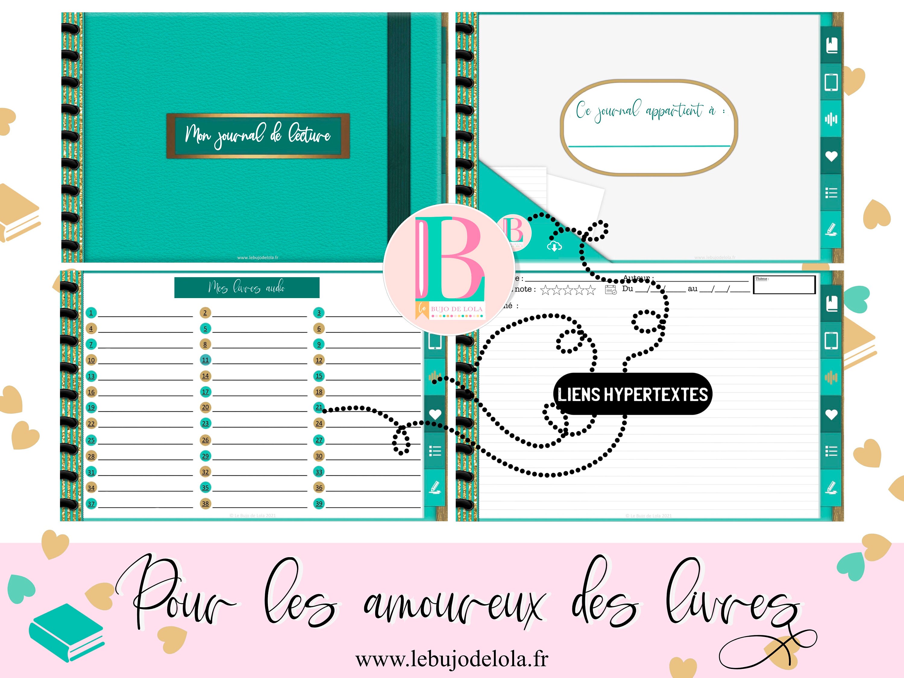 Journal de lecture en français / Carnet de lecture numérique - Etsy France