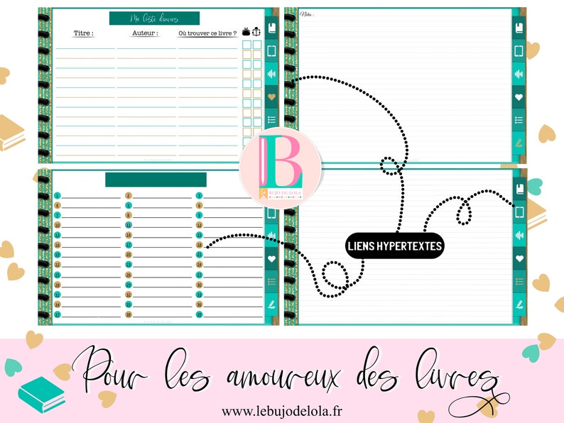 Journal de lecture en français / Carnet de lecture numérique - Etsy France