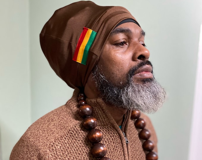 Medium Brown Rasta Hat Rasta Turban for Man Green Rasta Headwrap Rasta ...