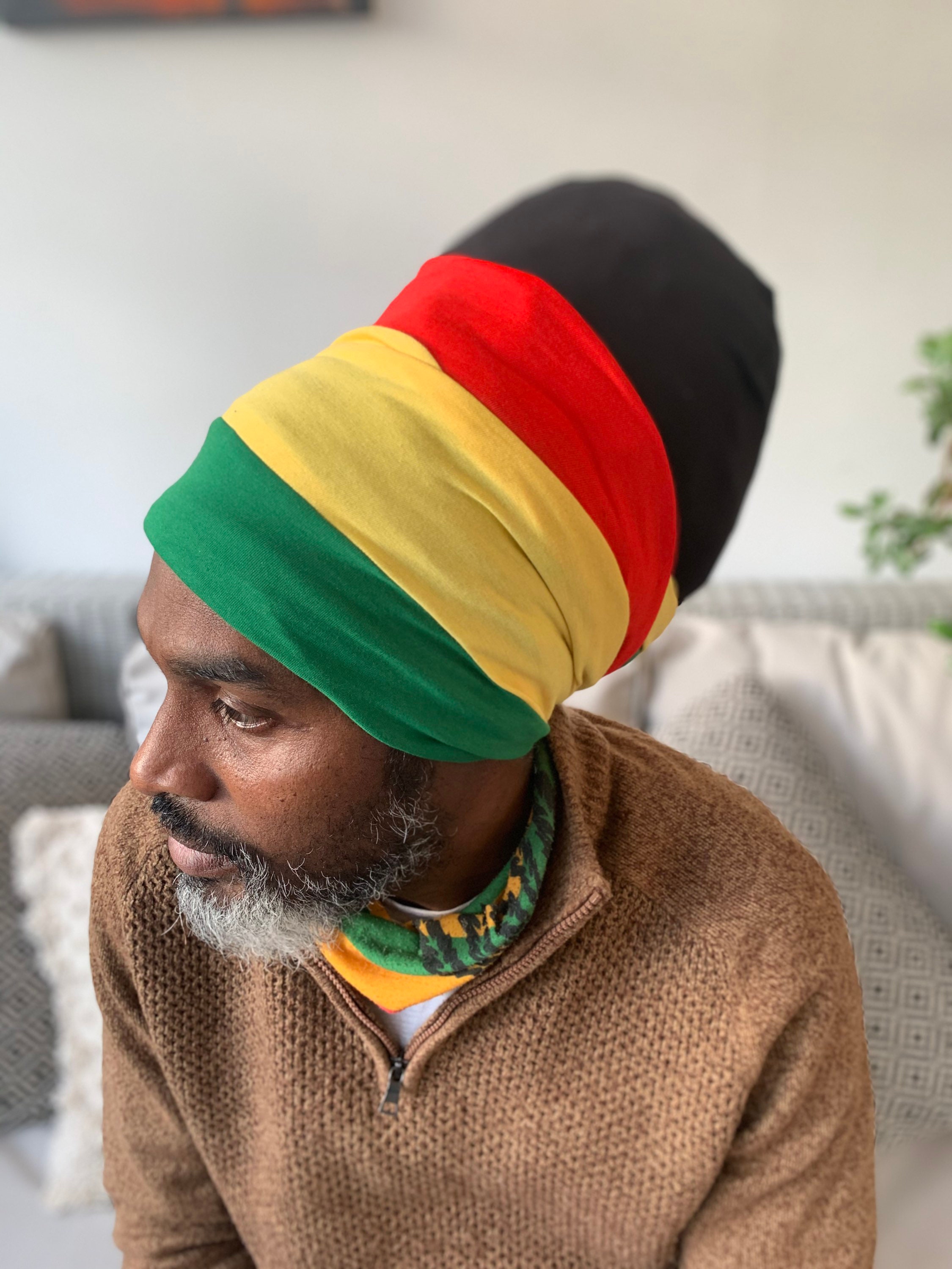 Original Rasta colours turban rastaman turban red yellow | Etsy