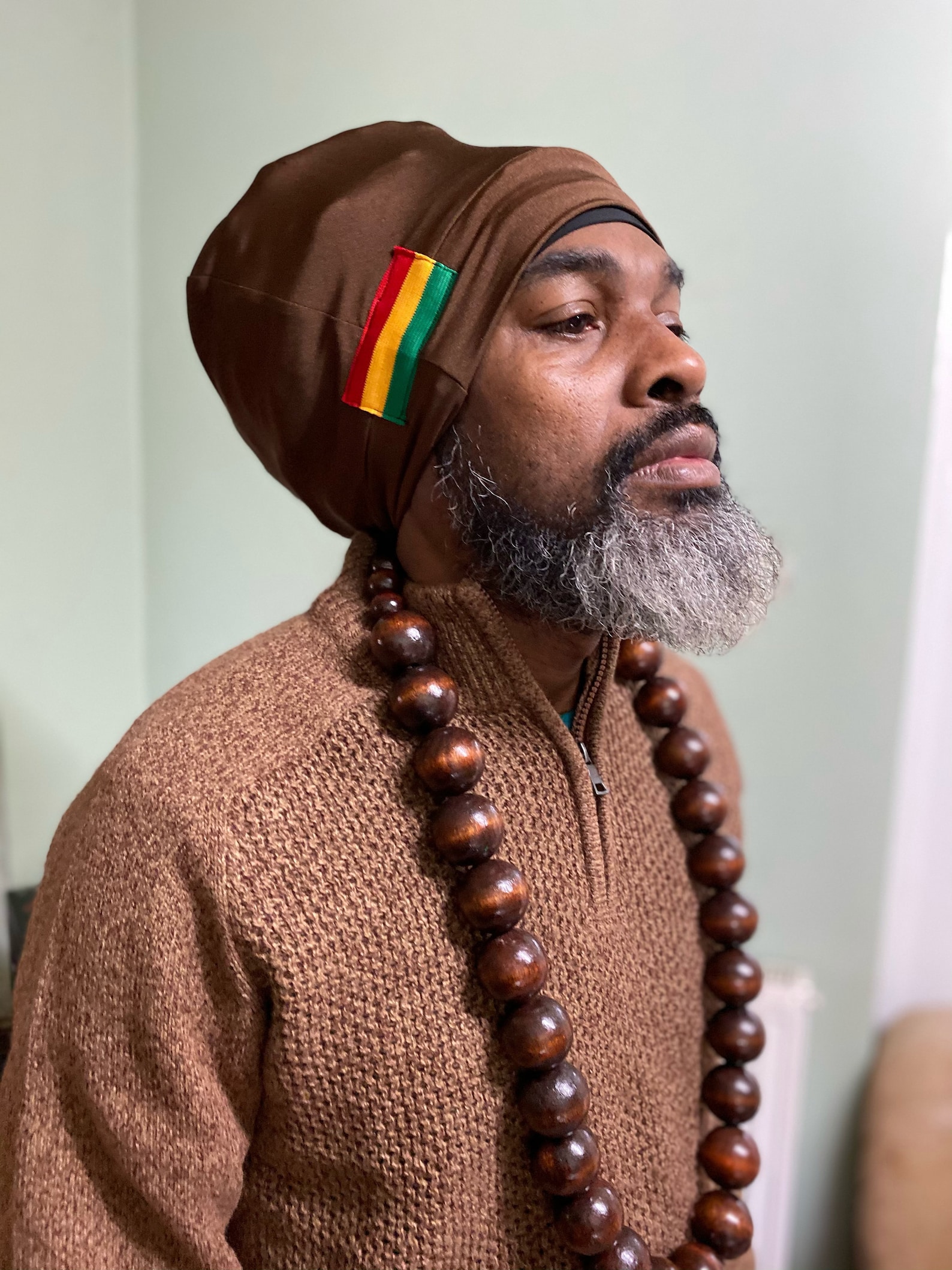 Medium Brown Rasta Hat Rasta Turban for Man Green Rasta Headwrap Rasta ...