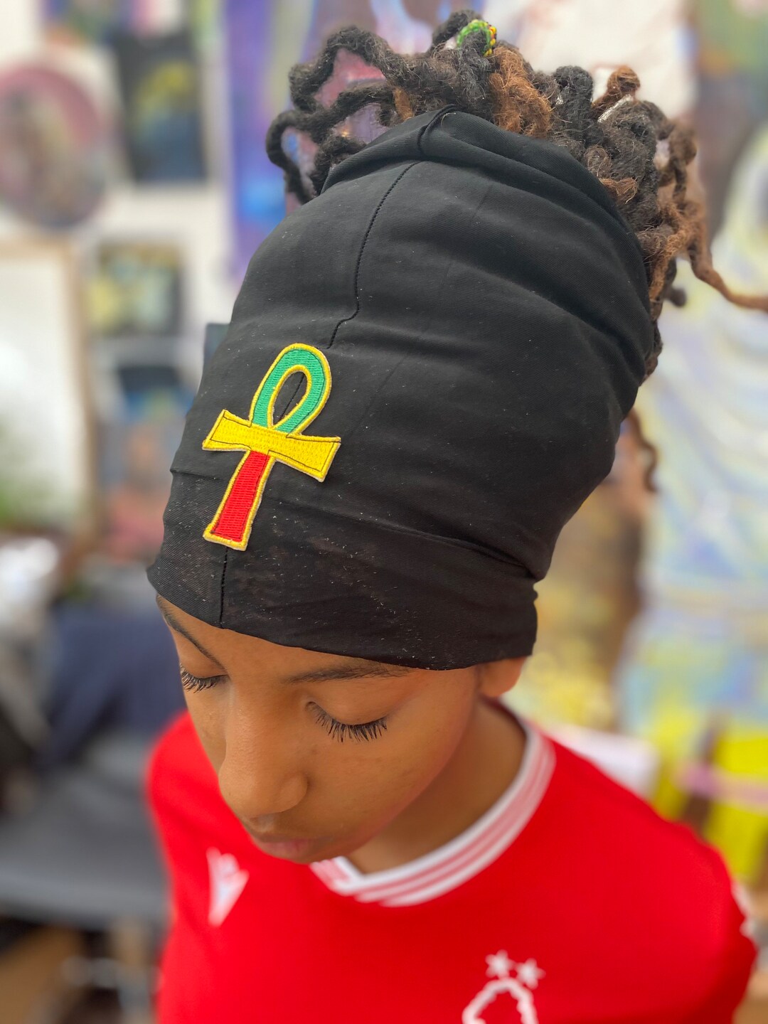 Rasta Ankh Headband Rasta Headband,locs Hugger African Headband ...