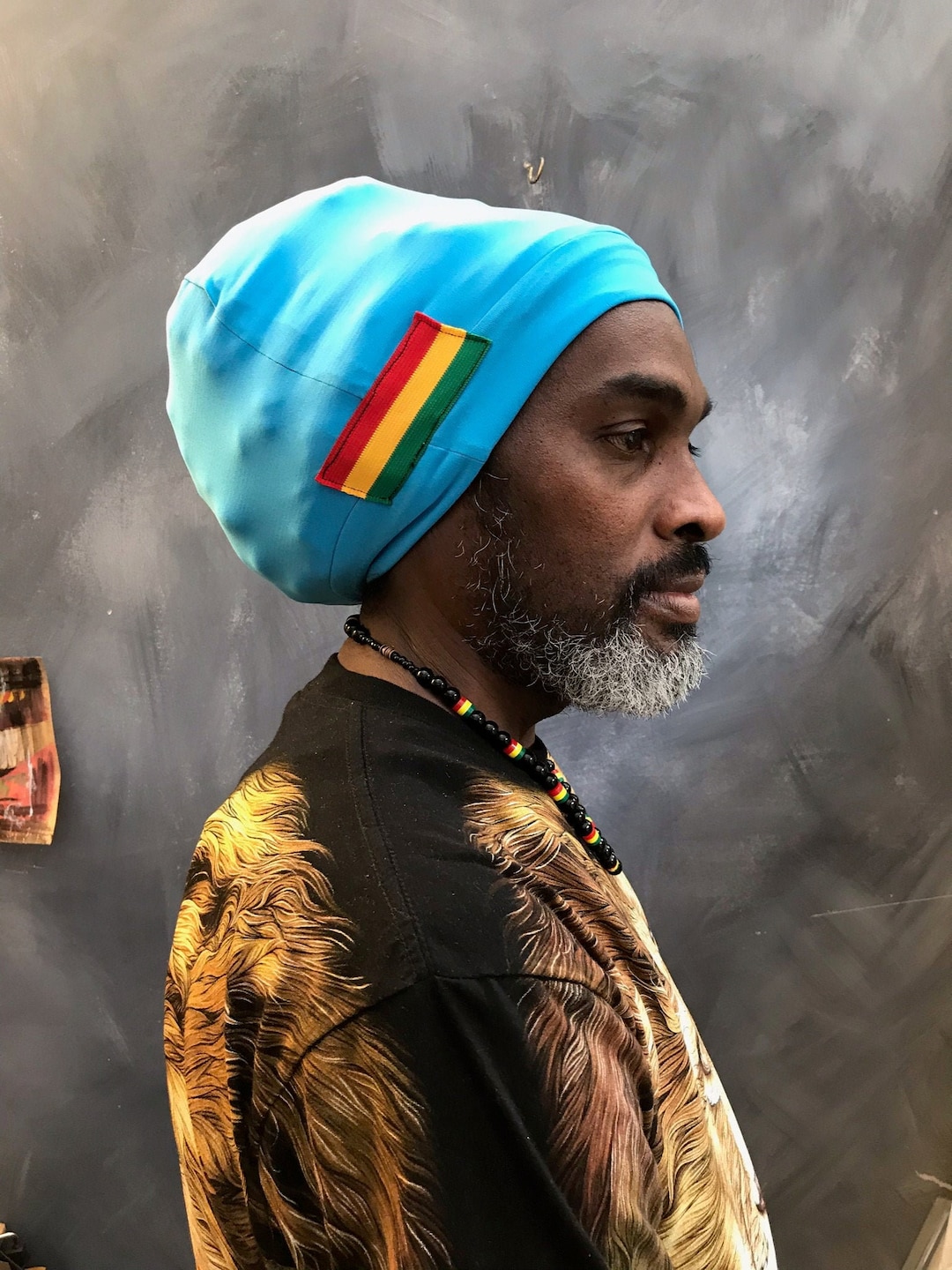 Bright Blue Rasta Hat Turquoise Rasta Turban Rasta Man Headwrap ...