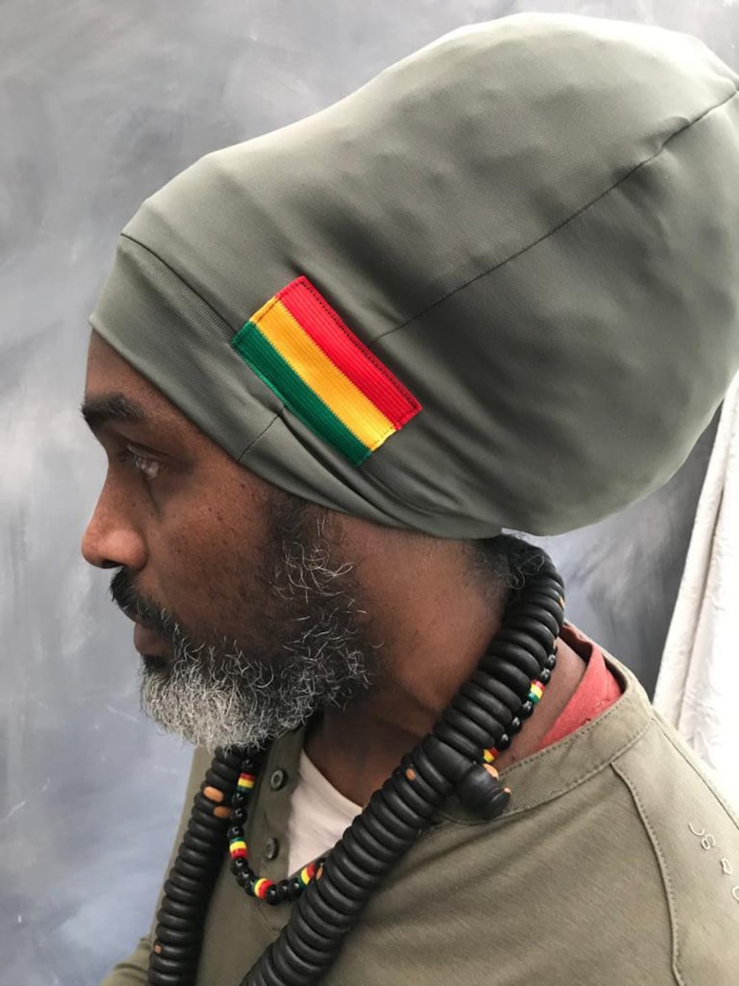 Olive Khaki Rasta Hat Rasta Turban for Man Green Rasta Headwrap Rasta ...