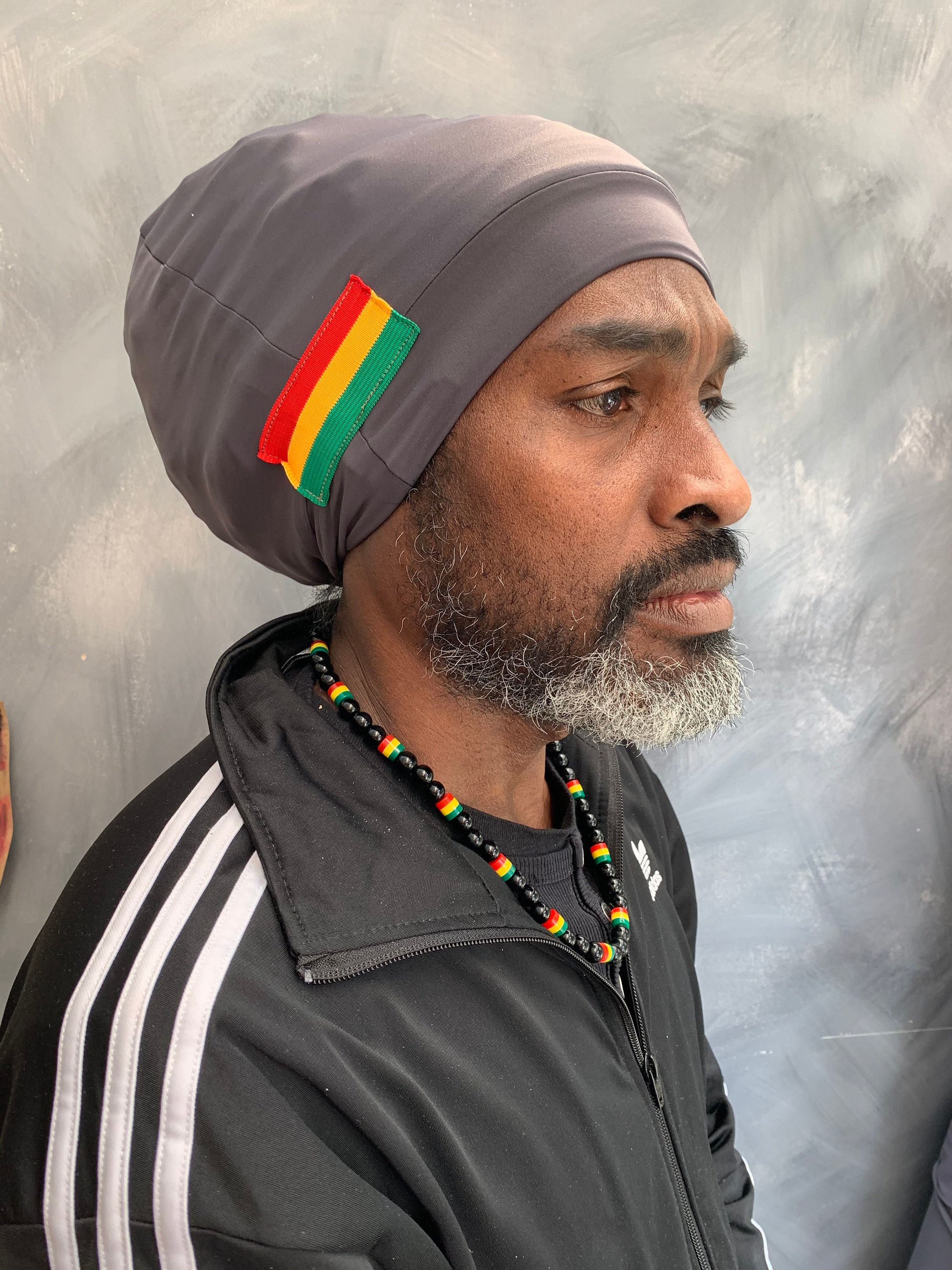 Grey Rasta Hat Soft Stretch Rasta Turban Supportive Rasta Man Headwrap ...