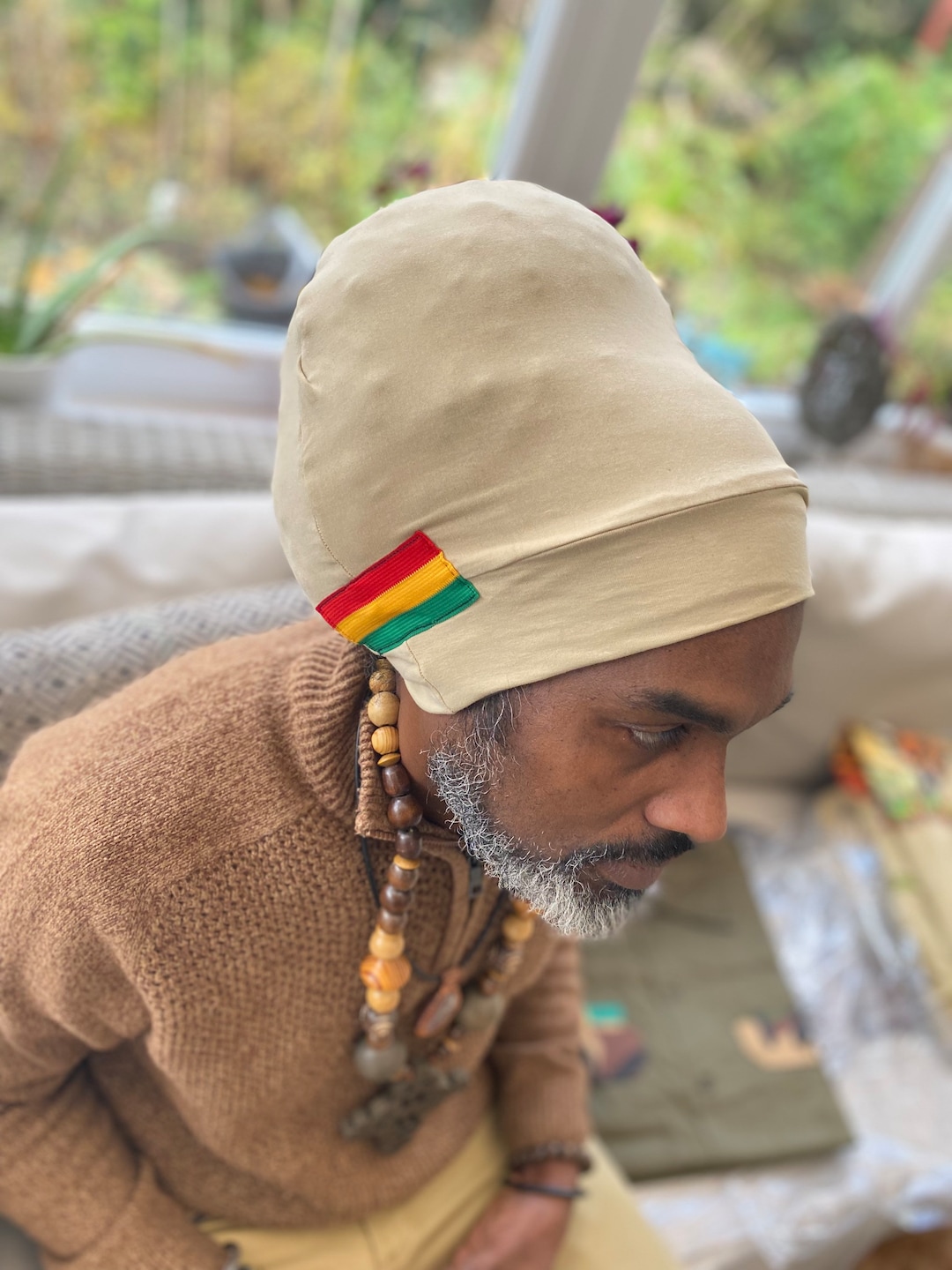 Khaki Rasta Hat Rasta Turban for Man Rasta Khaki Headwrap Rasta Tam ...