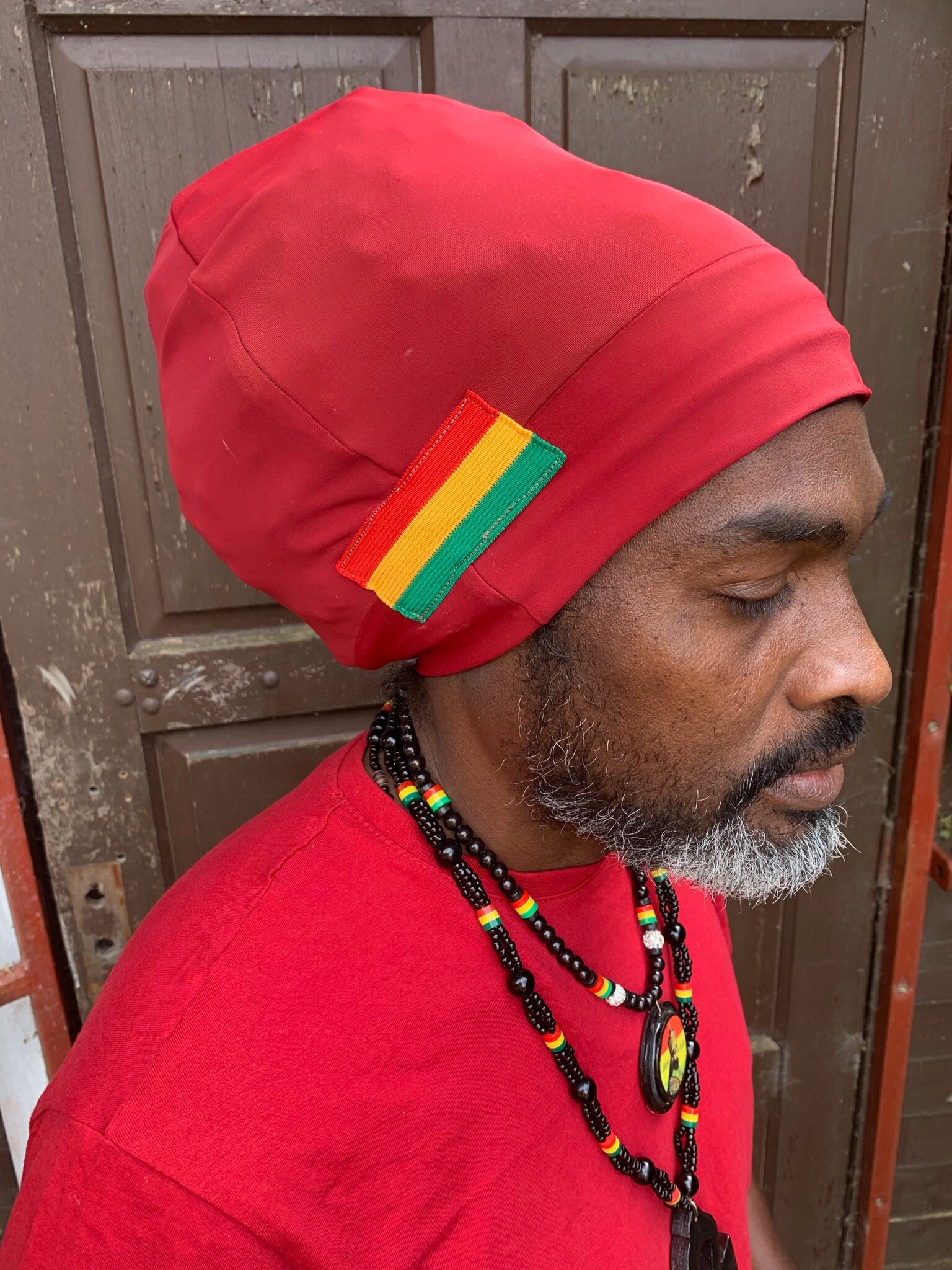 Dark Red Rasta Tam Bobo Turban Nyabinghi Turban Red Rasta Headwrap ...