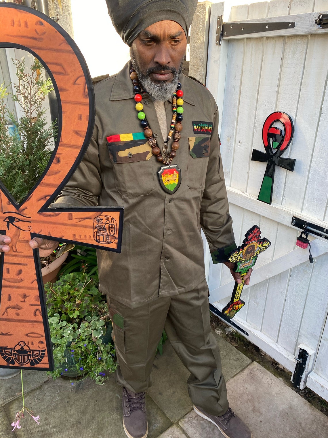 Rastaman Olive Khaki Suit Rasta Jacket and Trousers Gideon - Etsy UK