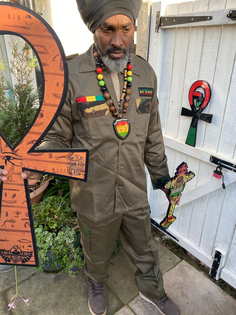 Rastaman Olive Khaki Suit Rasta Jacket and Trousers Gideon - Etsy UK
