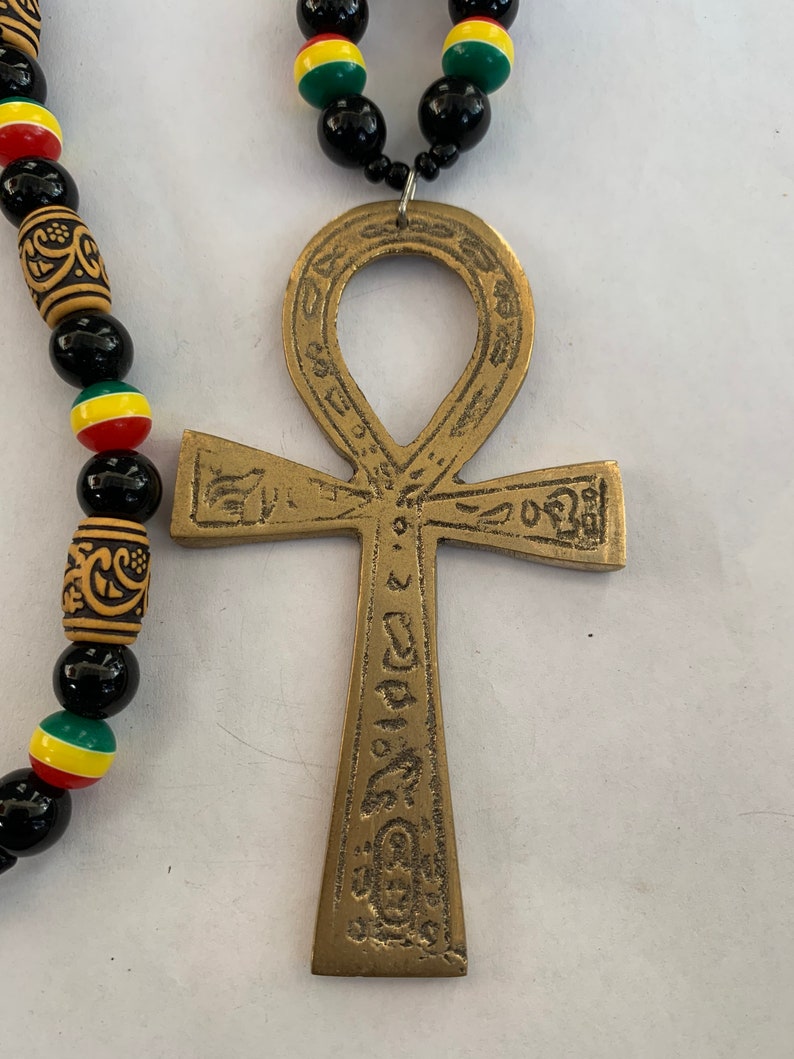 Large Brass Ankh Necklace Egyptian Necklace - Etsy UK