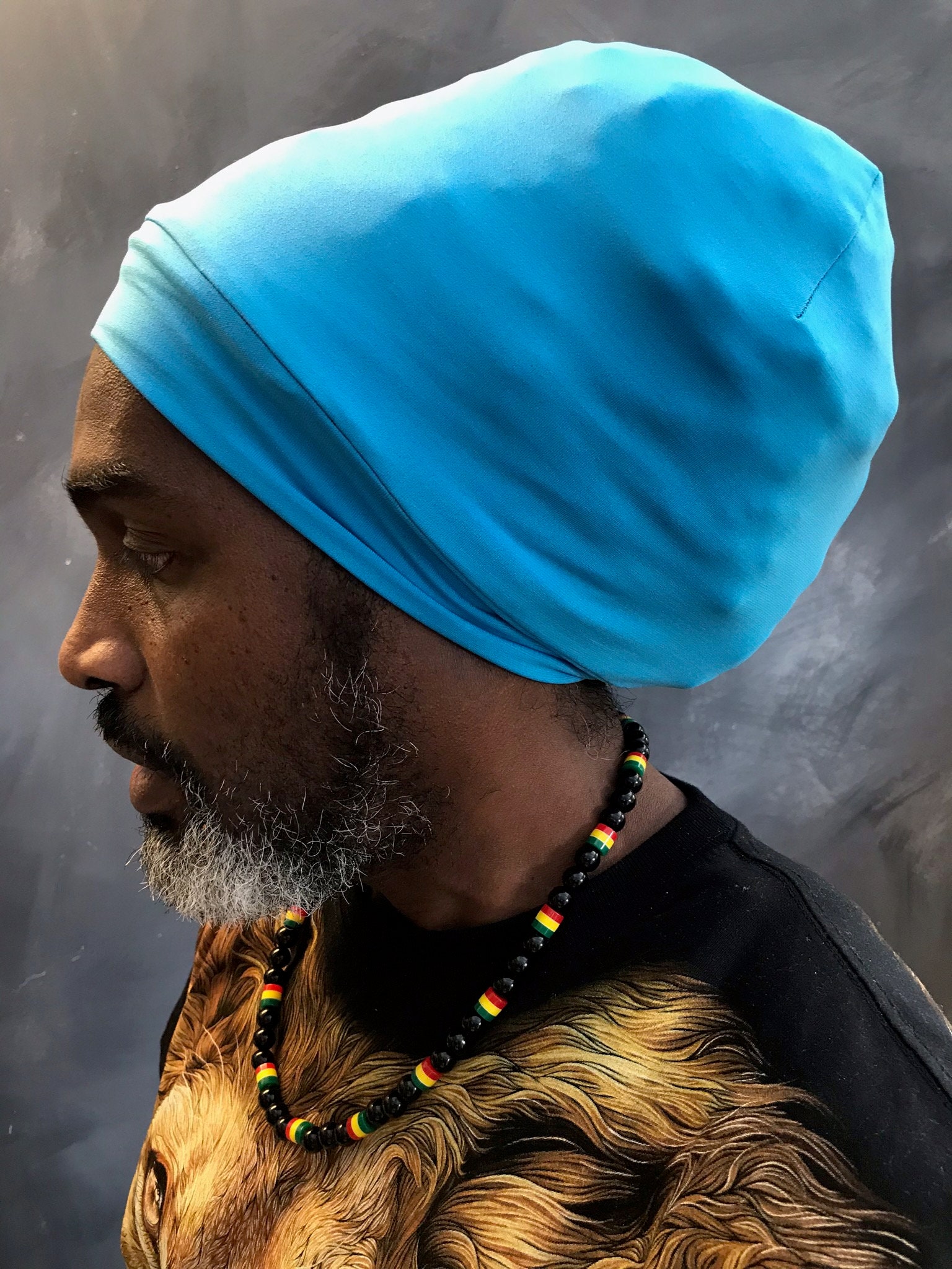 Bright Blue Rasta Hat Turquoise Rasta Turban Rasta Man Headwrap ...