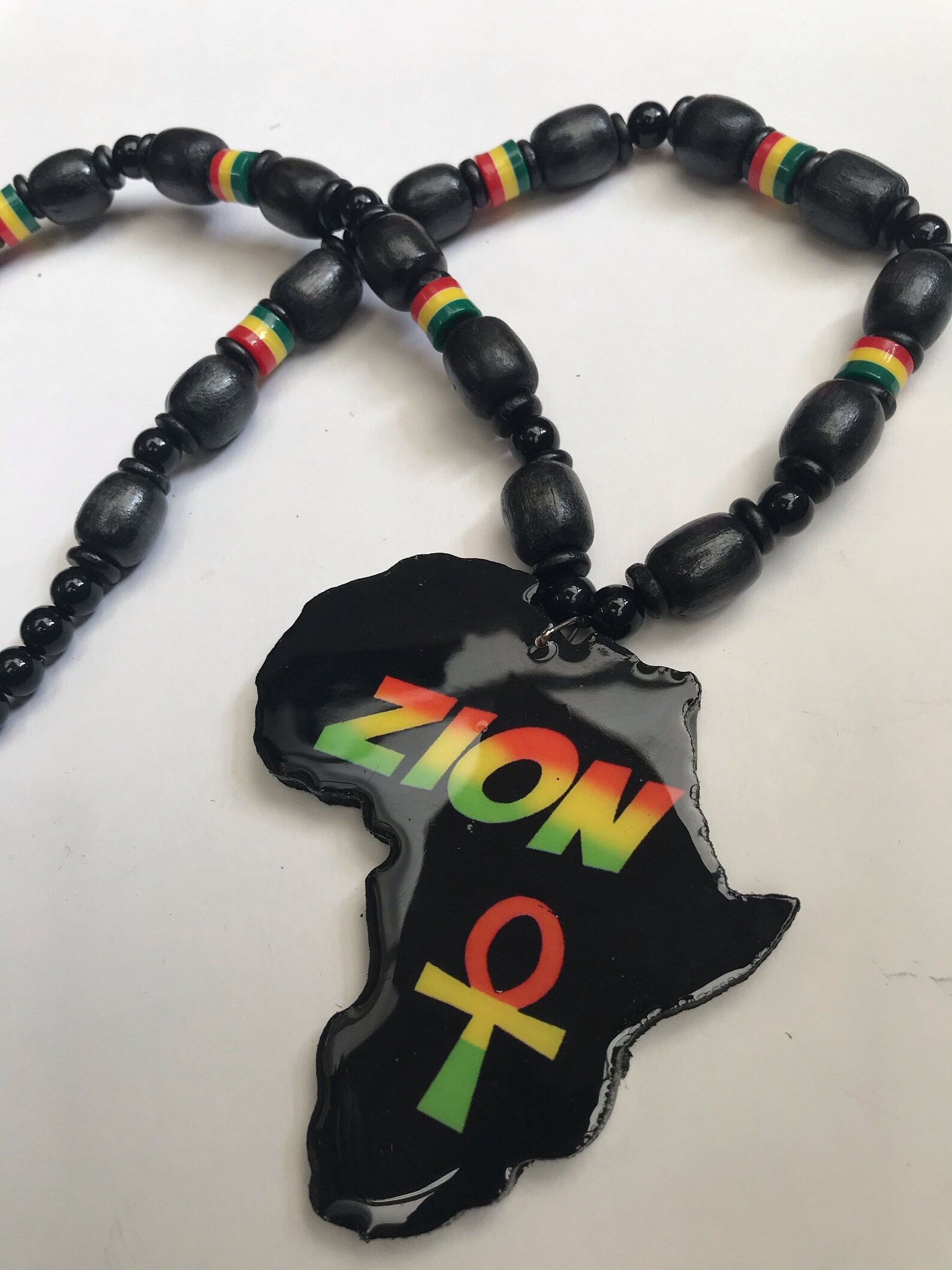 Zion Large Africa Map Necklace Lion Rastafari Ankh Necklace | Etsy UK