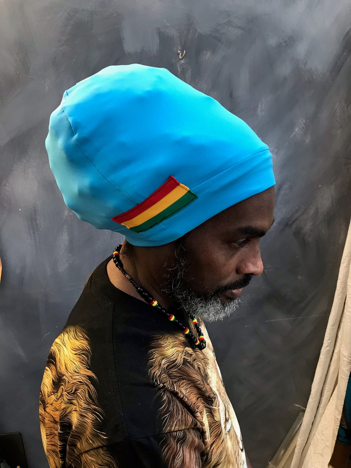 Bright blue Rasta hat turquoise Rasta turban Rasta man | Etsy