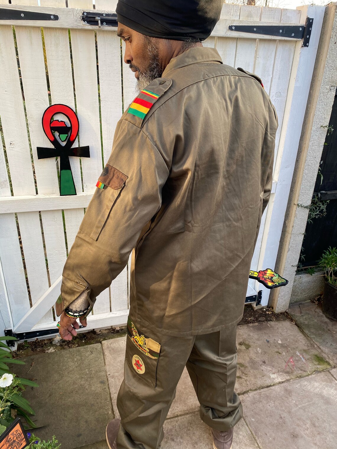 Rastaman Olive Khaki Suit Rasta Jacket and Trousers Gideon Suit Rasta ...