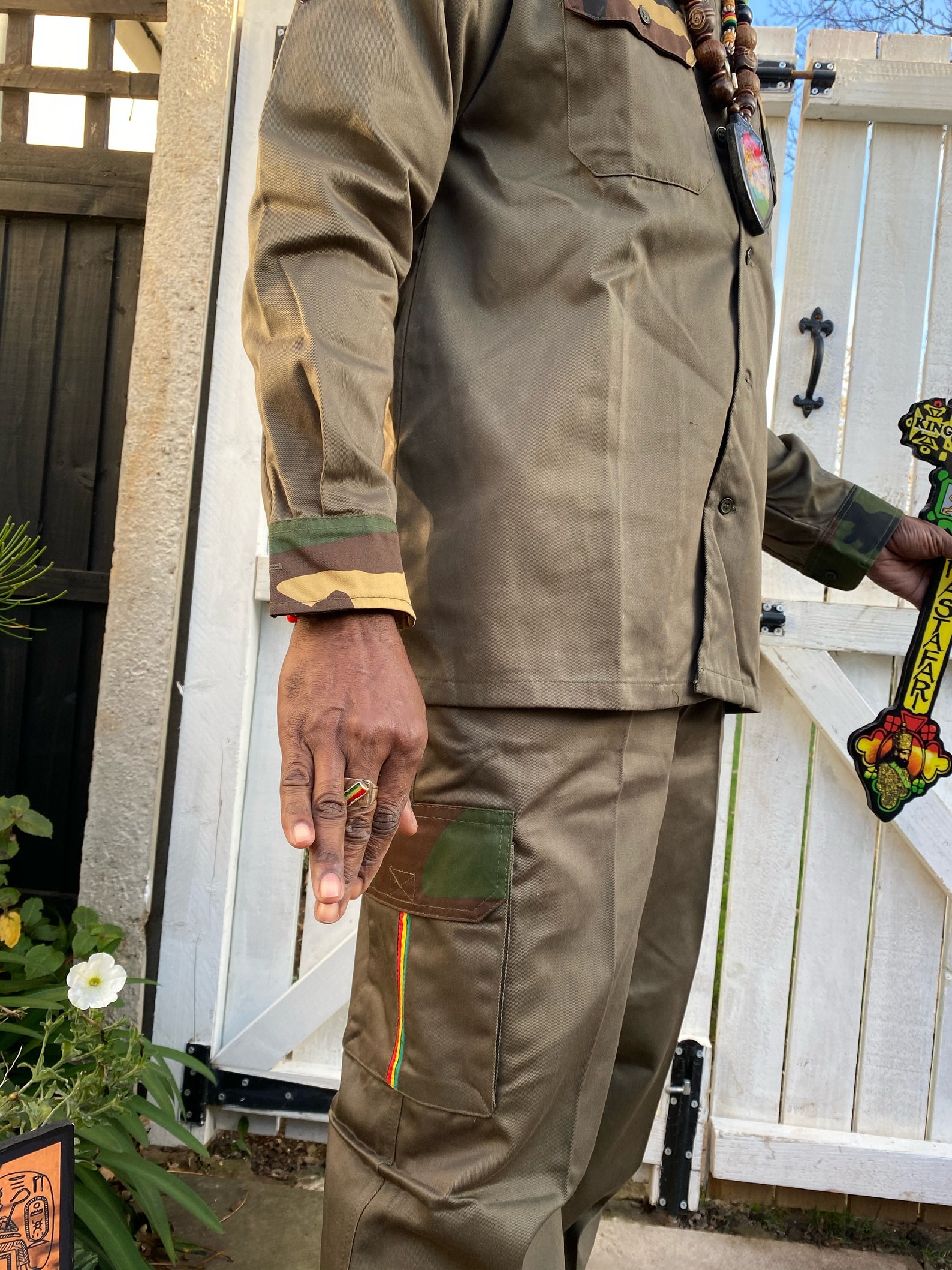 Rastaman Olive Khaki Suit Rasta Jacket and Trousers Gideon Suit Rasta ...