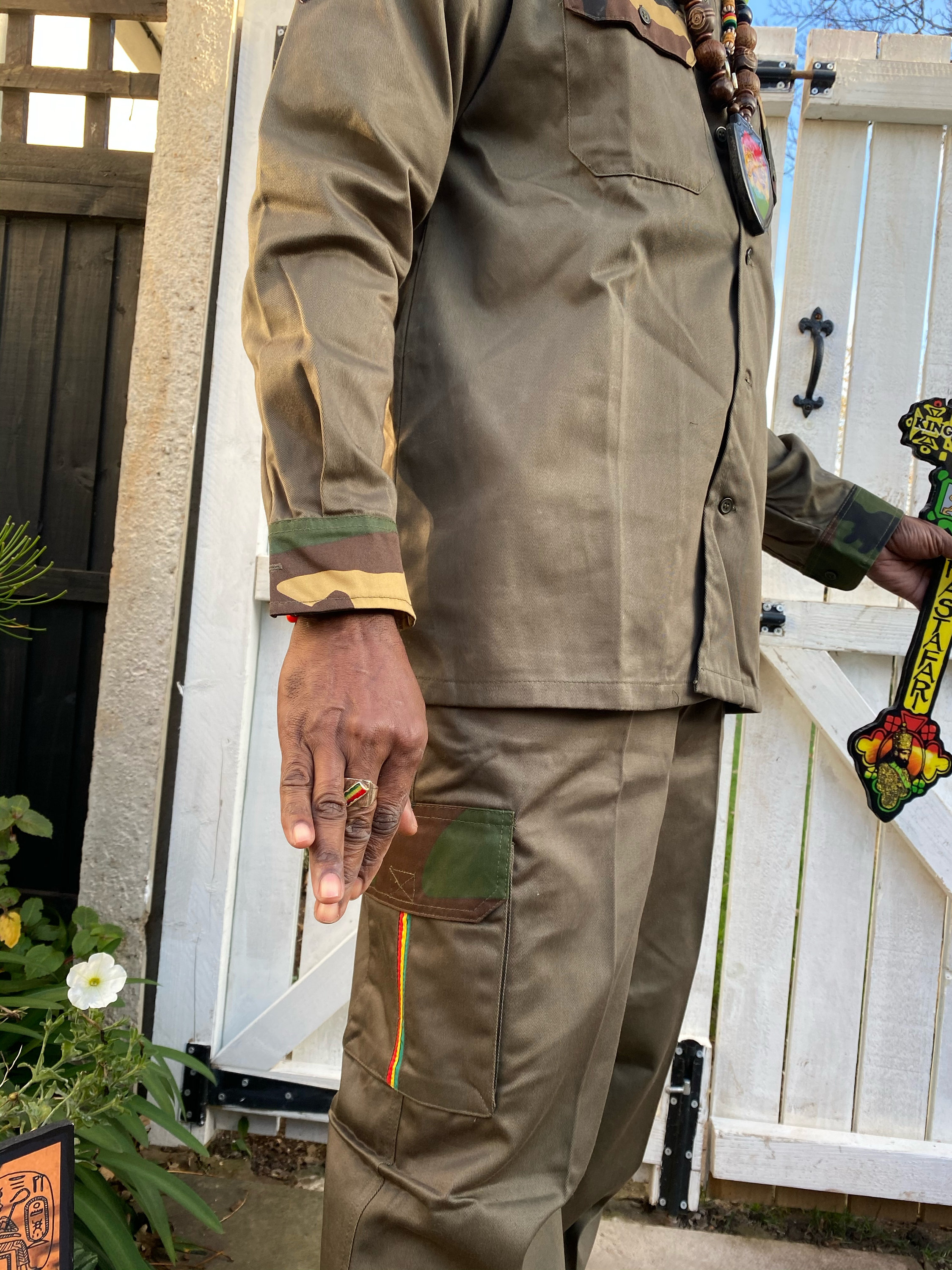 Rastaman Olive Khaki Suit Rasta Jacket and Trousers Gideon - Etsy UK