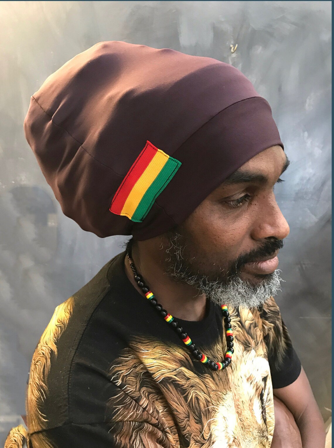 Dark brown Rasta hat Rasta turban brown Rasta man headwrap | Etsy