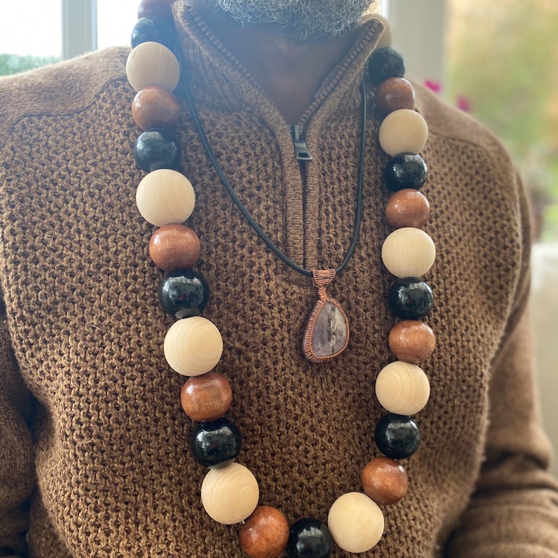 Large Bead Necklace - Etsy