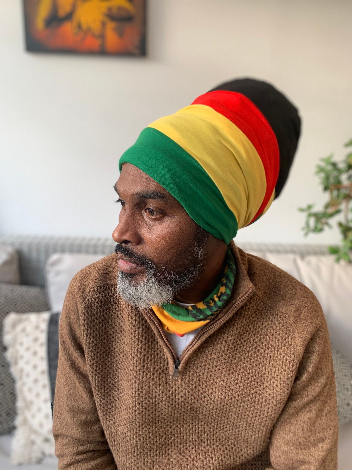 Original Rasta colours turban rastaman turban red yellow | Etsy