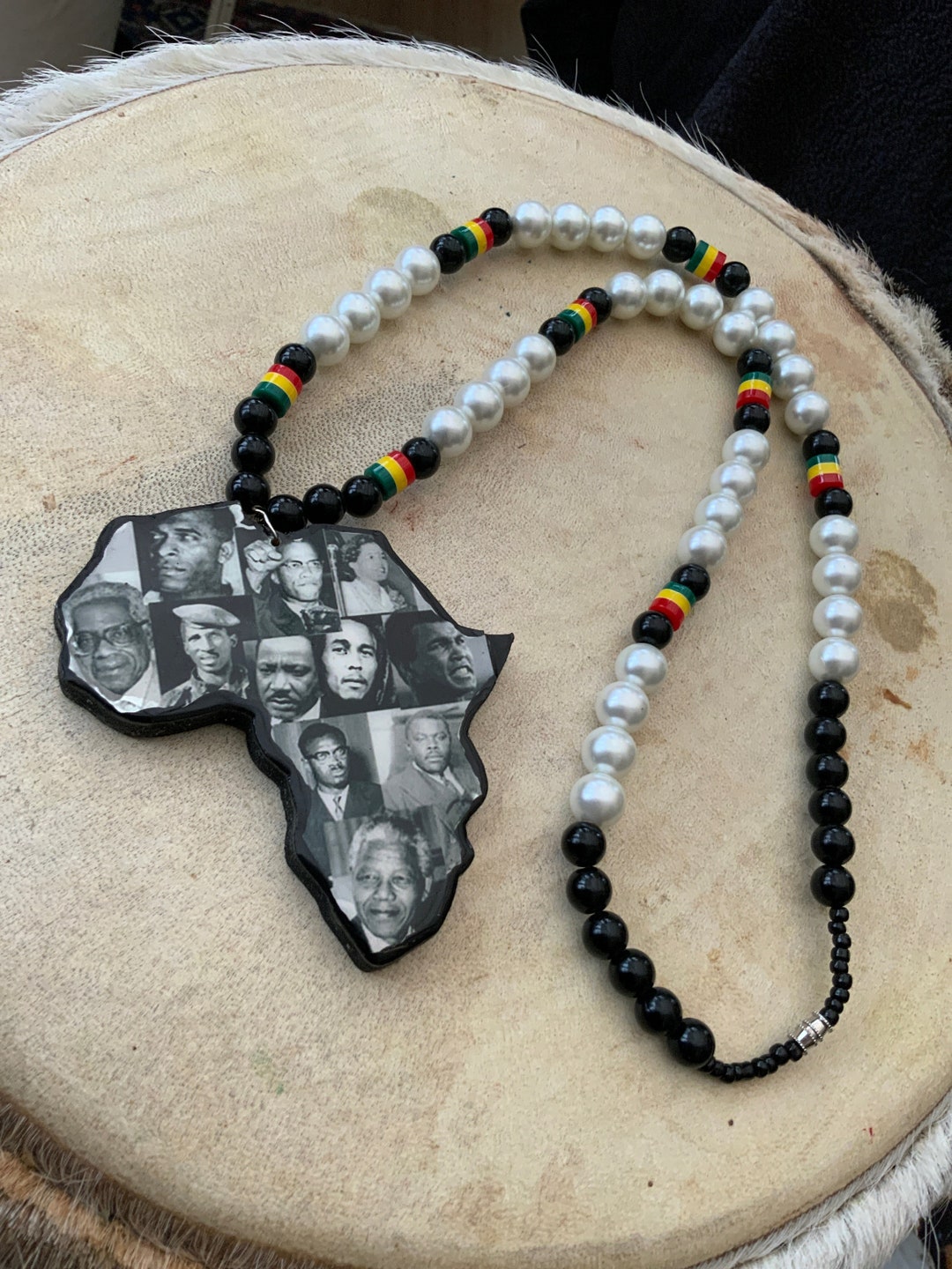 Fight the Power African Leaders Large Africa Necklace Rastafari ...