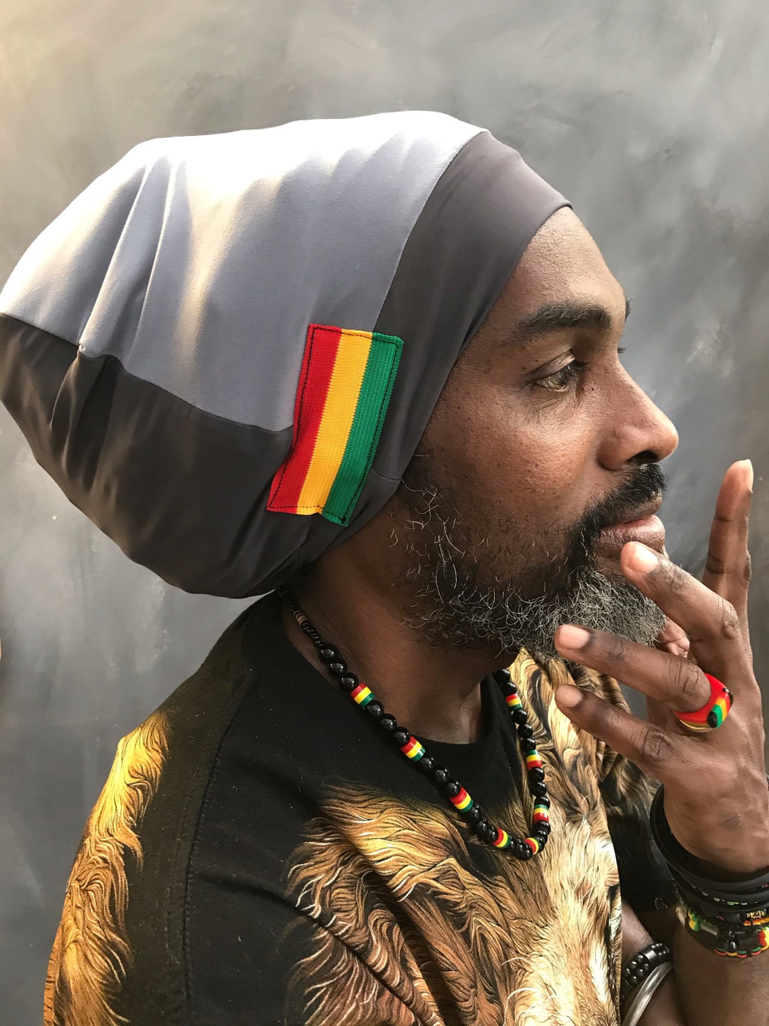 Ska 2 Tone Grey Rasta Tam Bobo Turban Nyabinghi Turban Grey Rasta ...