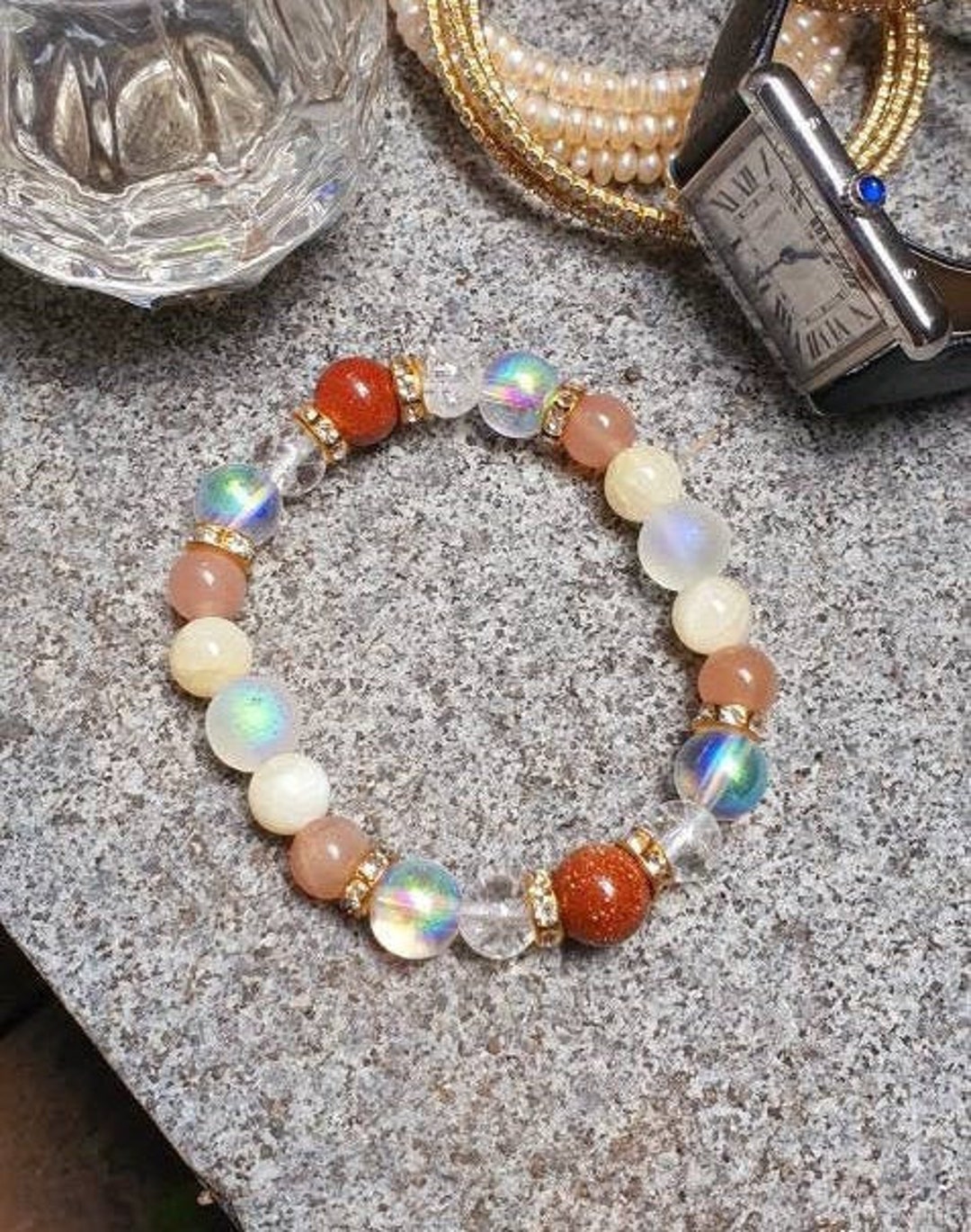 Braveheart Golden Tridacna Gold Sandstone Aura Quartz Peach Moonstone ...