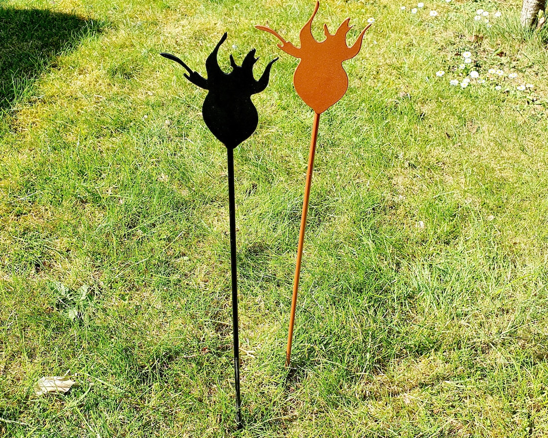 Metal Rose Hip Garden Stake - Metal Rose Hip Stake, Decorative Garden ...