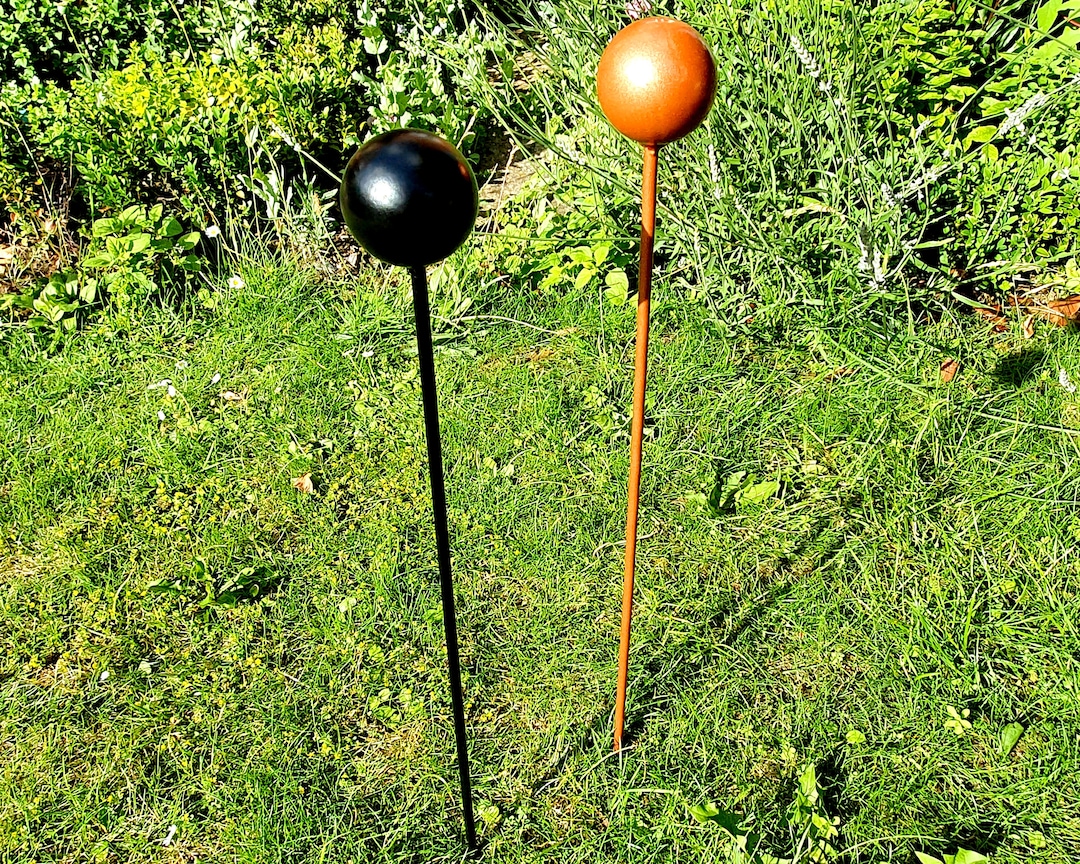Ball Head Metal Garden Stake - 20+ Colours, Decorative Garden Stake ...
