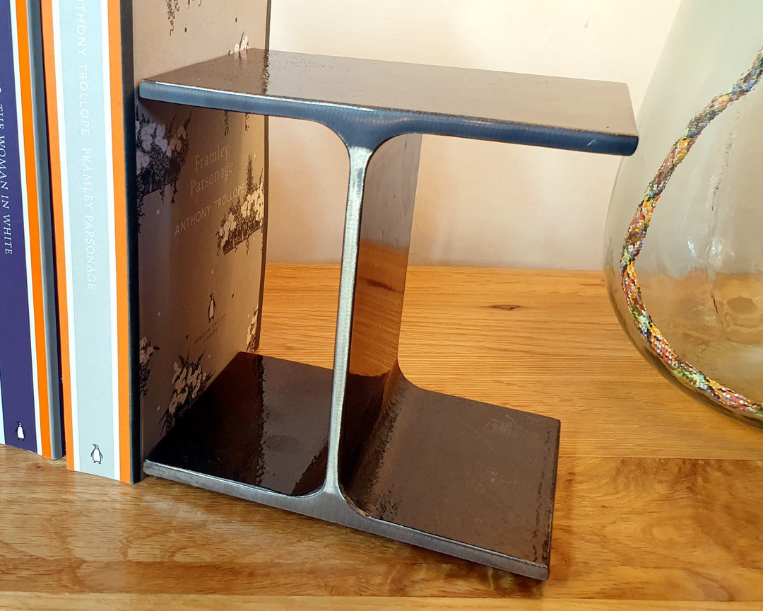 Industrial Metal Bookend - Steel Bookend, Heavy Metal, Industrial Decor ...