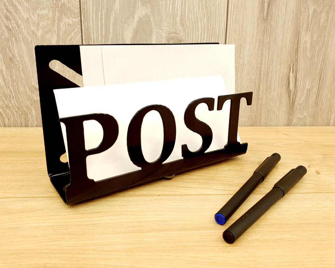 LETTER or MAIL RACK Holder, Metal Post Rack Holder, Letter Storage ...