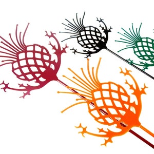 Thistle Garden Sculpture - Metal Thistle Gift, Flower Garden Decor ...