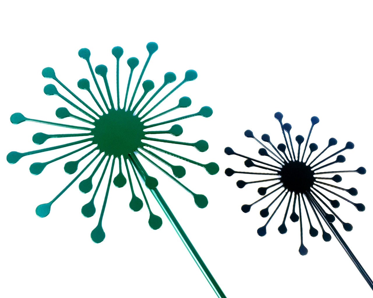 METAL ALLIUM, Allium Garden Seed Head Stakes, Rusty Flower Stake, Metal ...