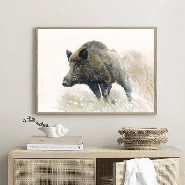 Wild Boar Painting - Etsy