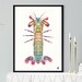 Mantis Shrimp Wall Art. Watercolor Giclee Print. Sea Life Wall Decor ...