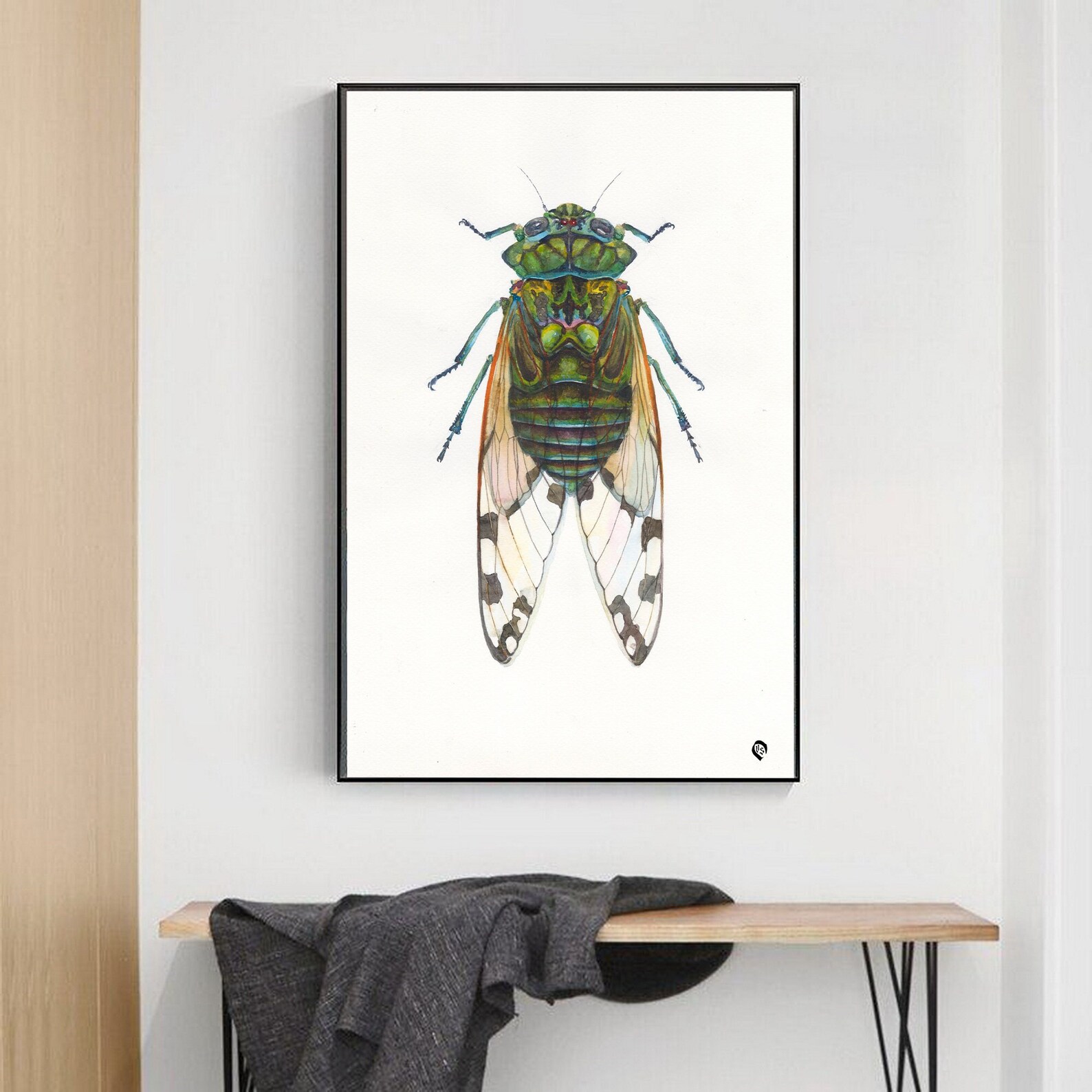 Cicada Art Print. Watercolor Painting Large Insect Wall Decor. - Etsy