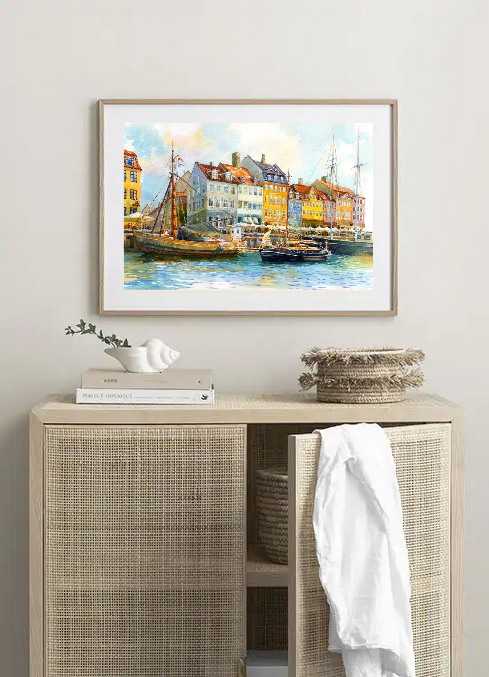 Copenhagen Nyhavn. Denmark. Watercolor Print From an Original Painting ...