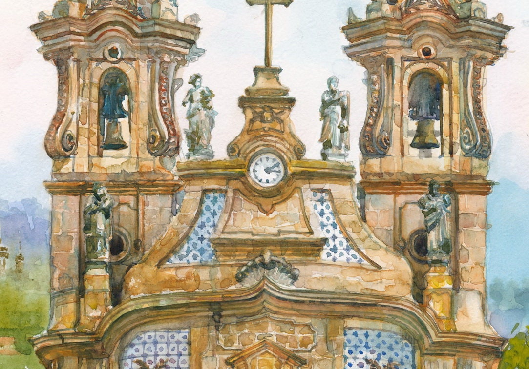 Portugal Print Original Watercolor painting. Portuguese art | Etsy