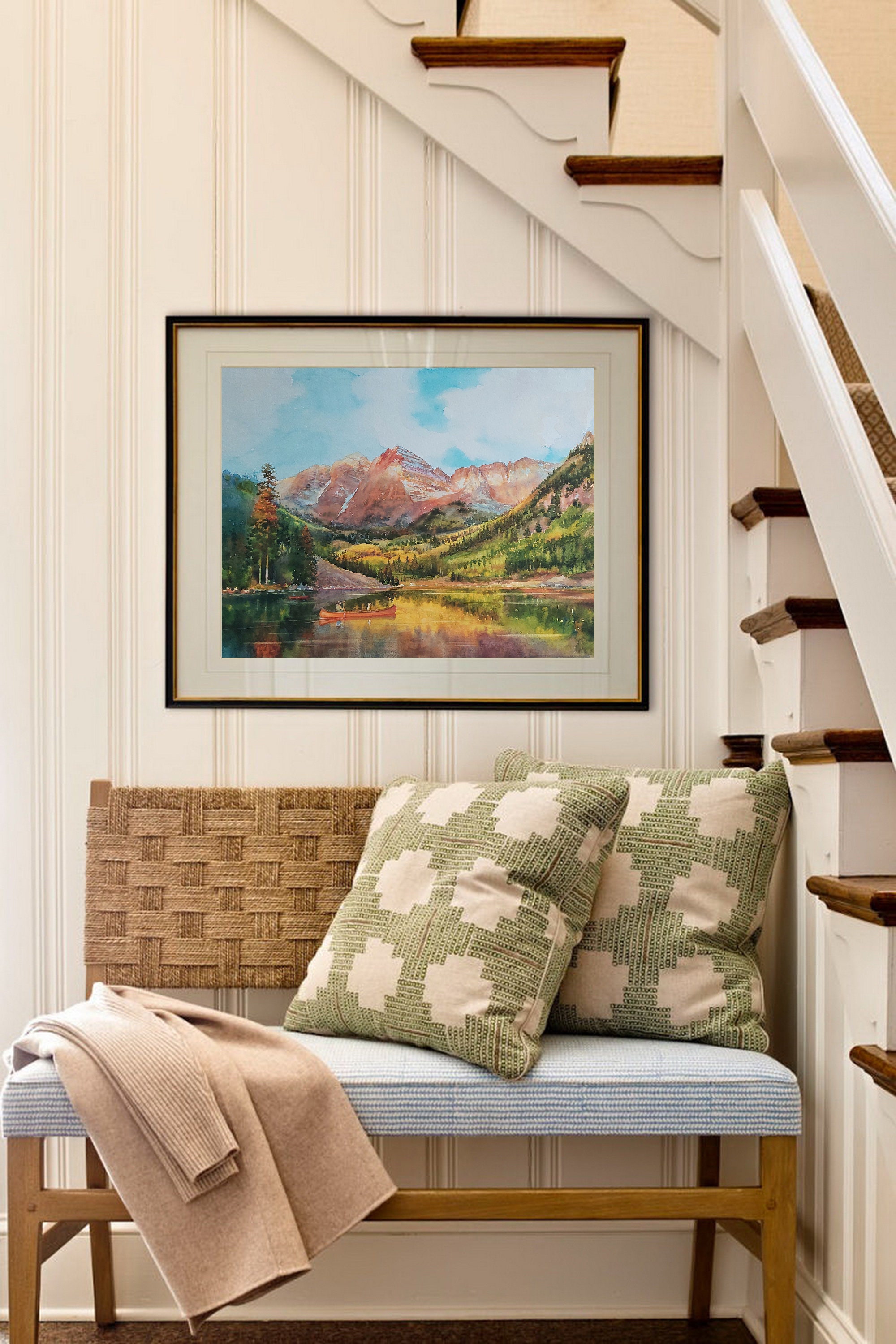 Colorado Landscape. Maroon Bells. Print From an Original Watercolor ...