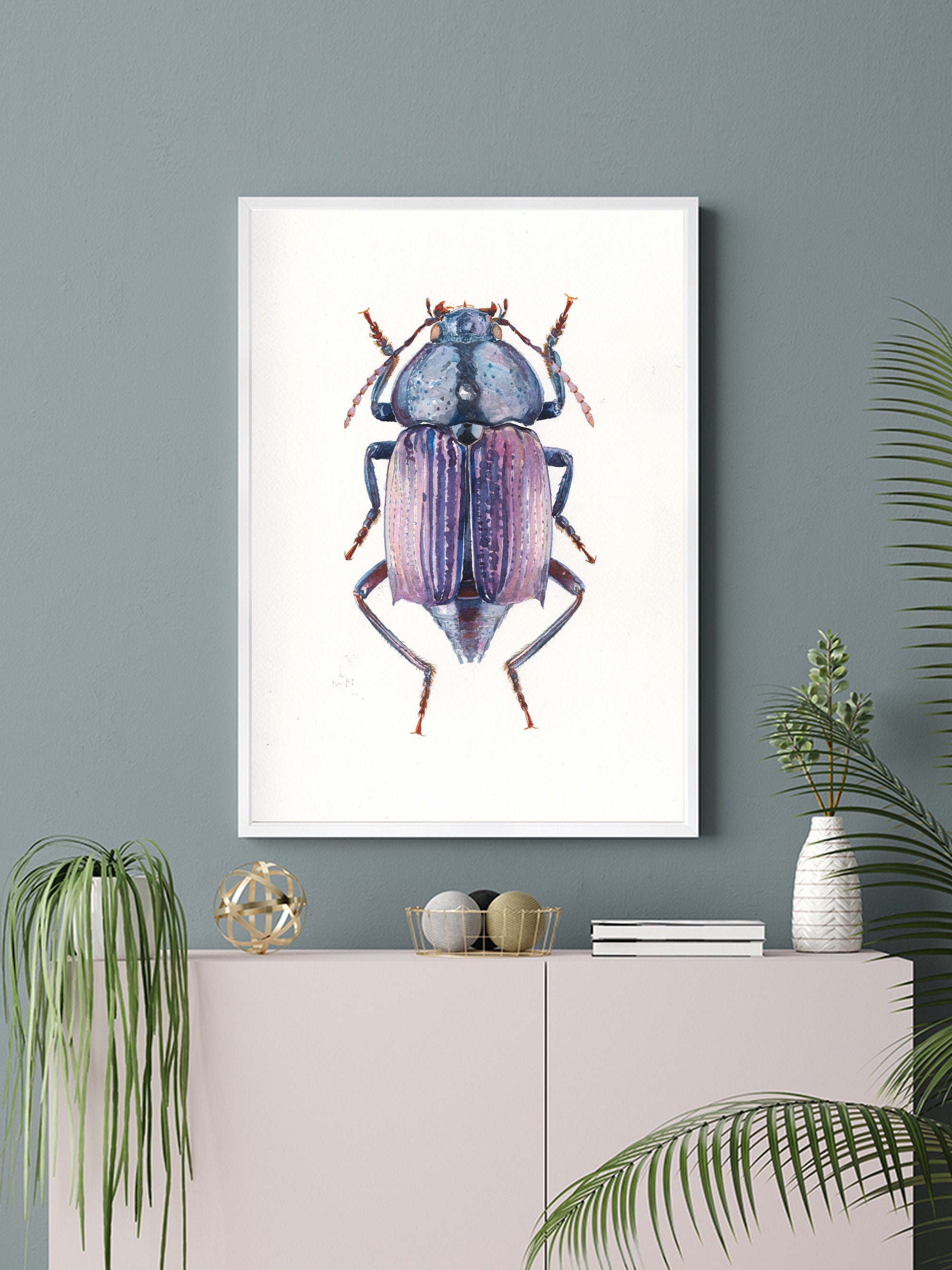 Beetles Wall Decor. Watercolor Print Bug. Insect Wall Decor. - Etsy