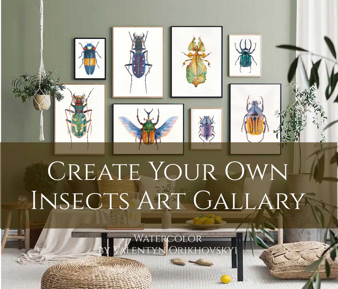 Watercolor Insect Art Print Set: Custom Beetle & Bug Wall Decor - Etsy