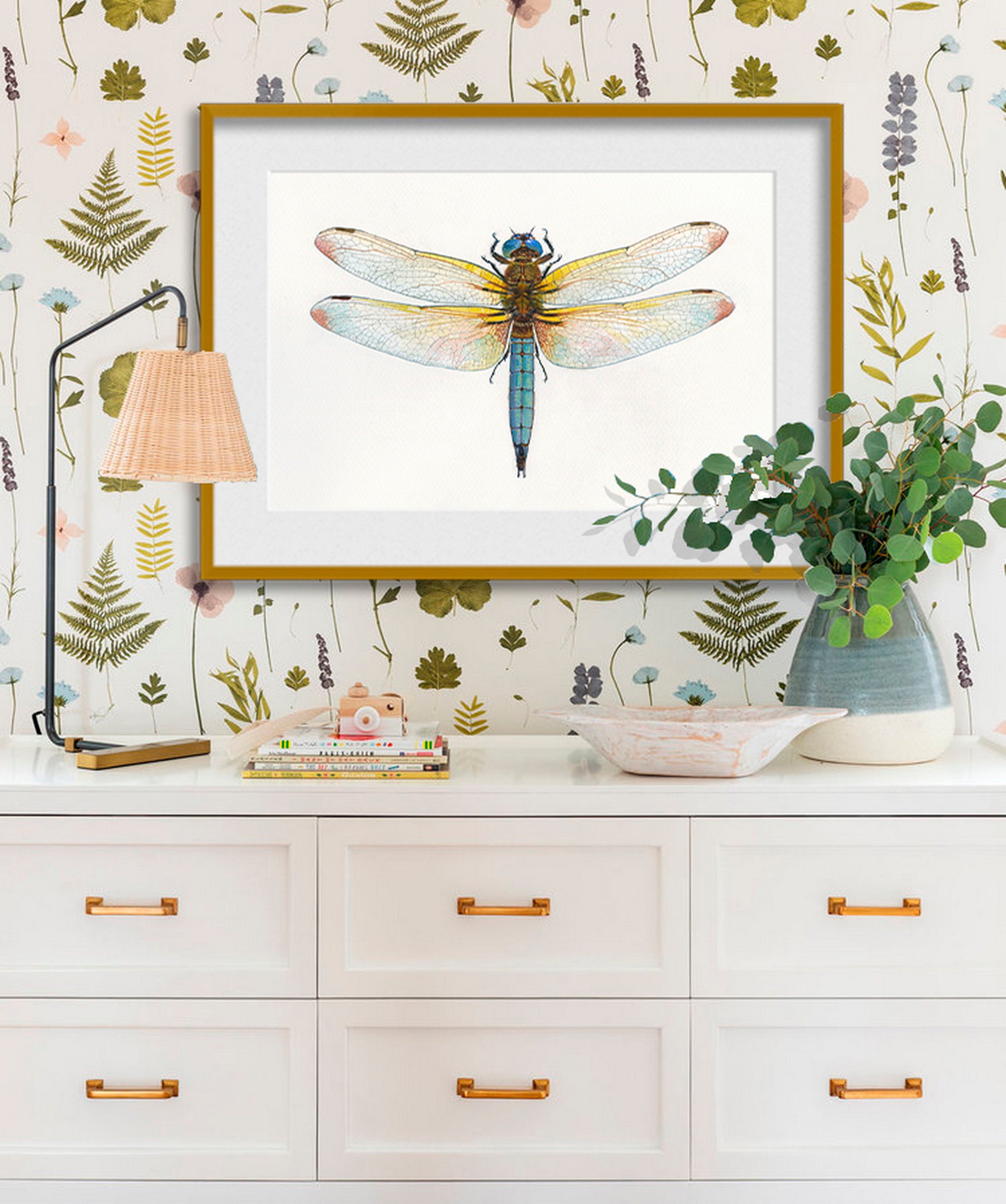 Dragonfly Art Print. Watercolor Insect. Nursery Wall Art | Etsy