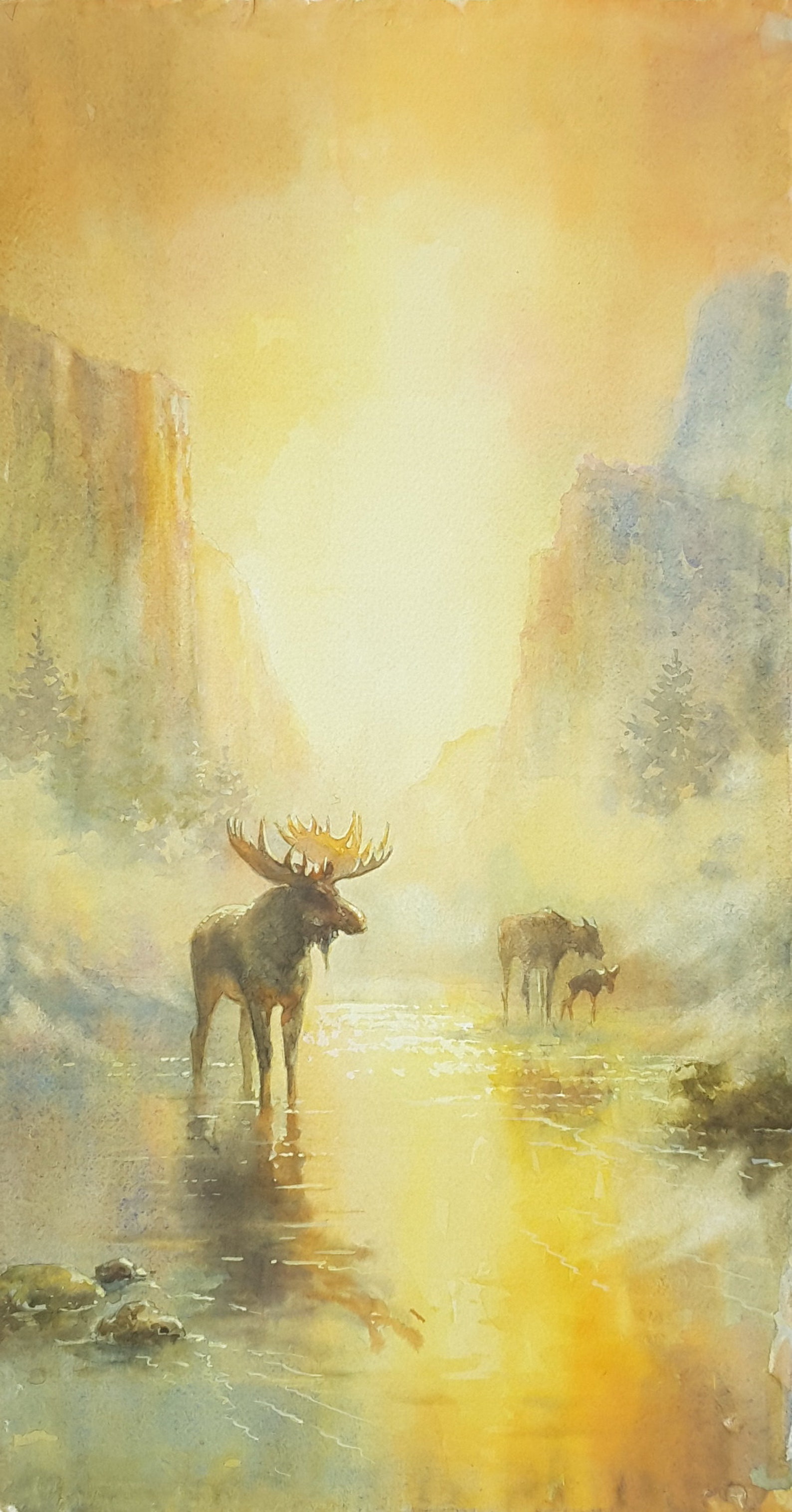 Watercolor Moose Art Print. Moose Gift Moose Wall Decor - Etsy