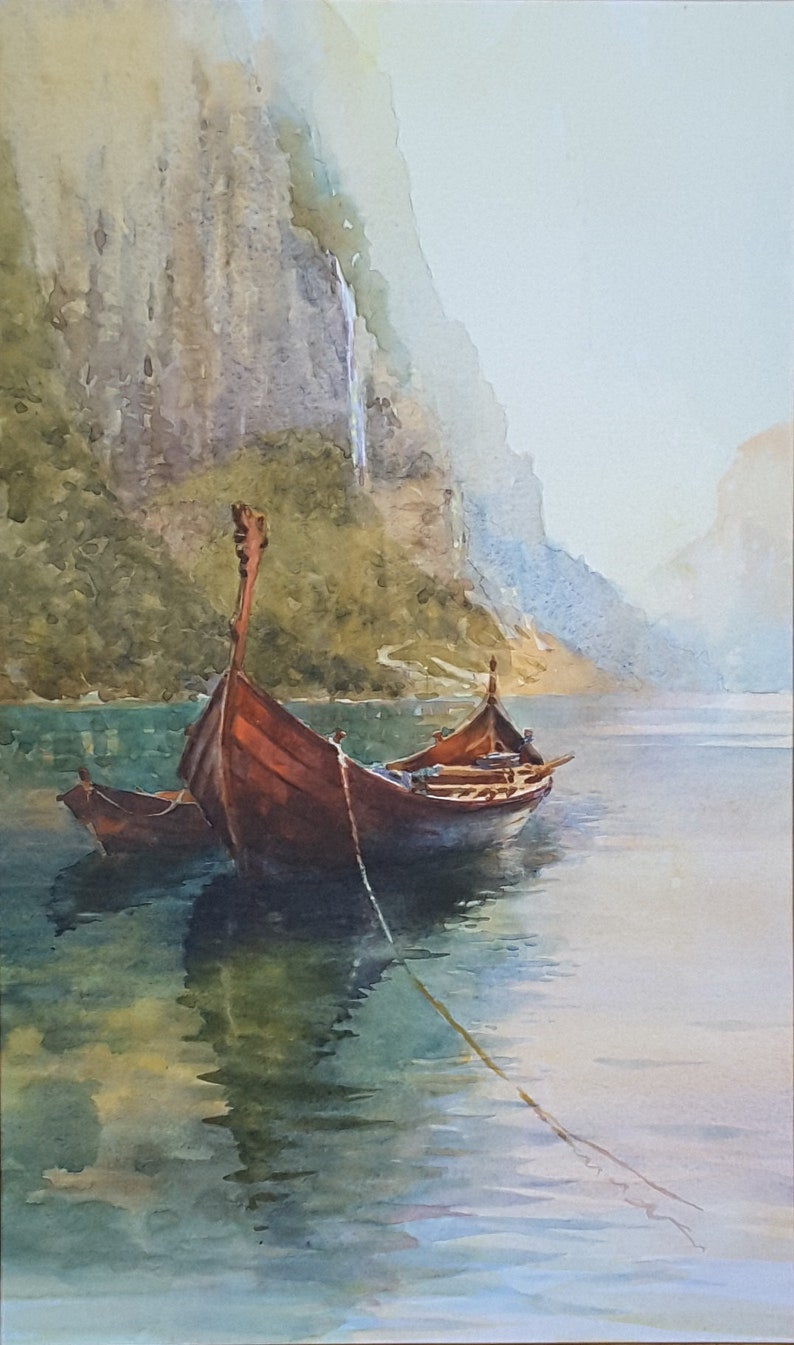 Norway. Watercolor Art Print from an original painting. Norway | Etsy