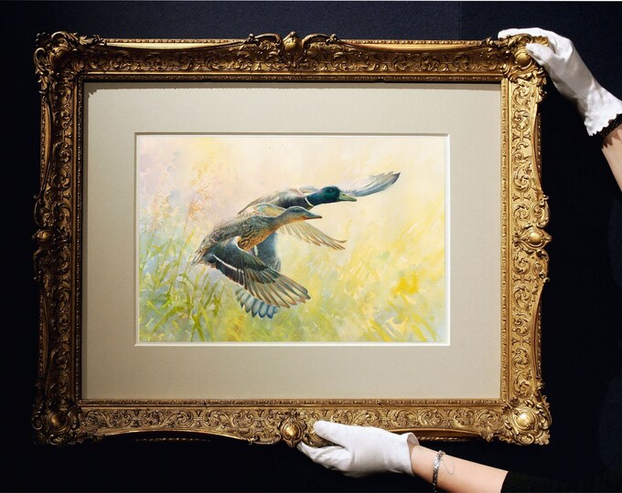 Wild Ducks Watercolor Original Painting. Wild Ducks Gift, Wild Ducks ...